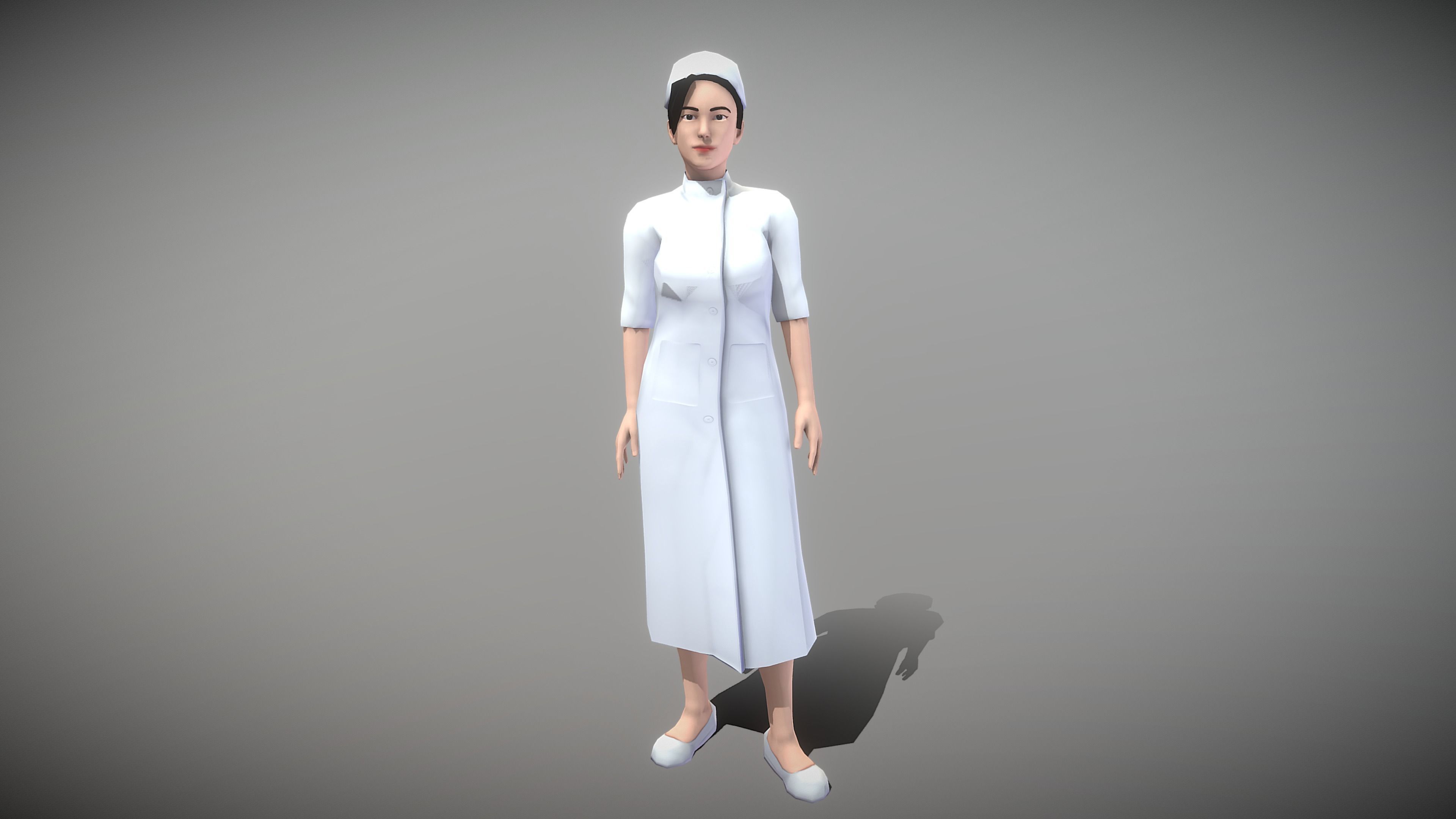 3D model Nurse female dress VR / AR / low-poly rigged animated | CGTrader