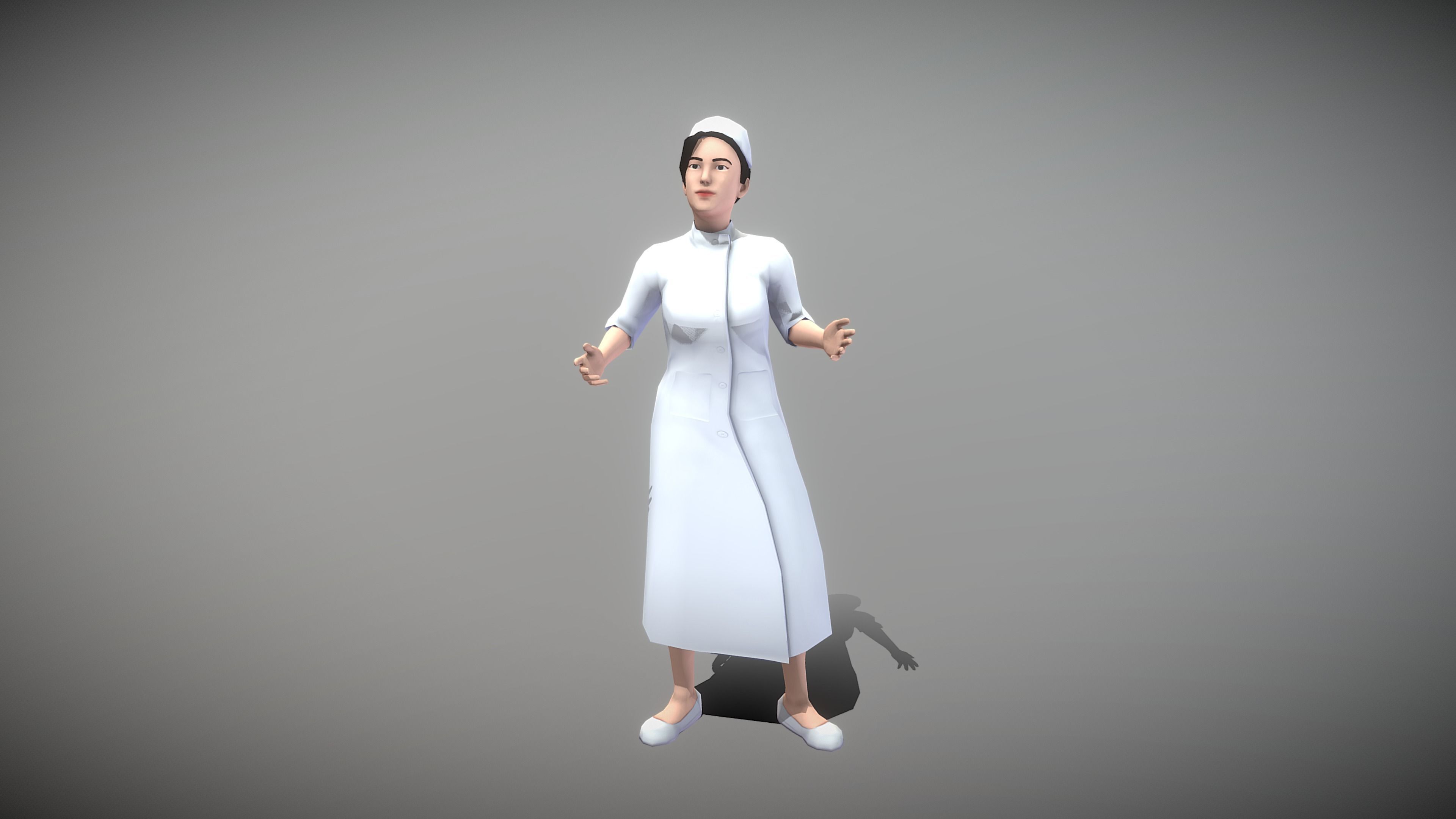 3D model Nurse female dress VR / AR / low-poly rigged animated | CGTrader