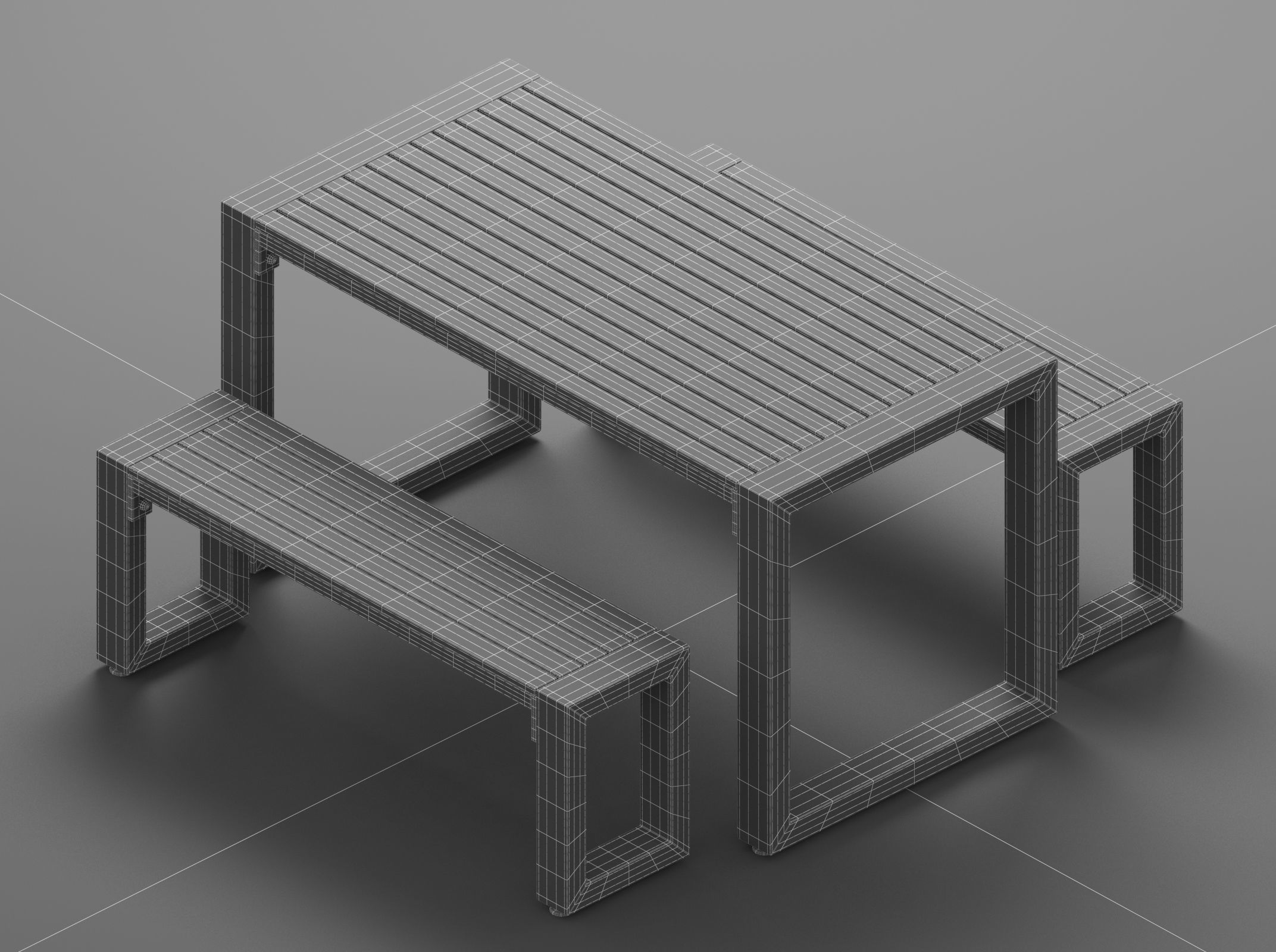 BBQ Modern Picnic Table 3D model | CGTrader