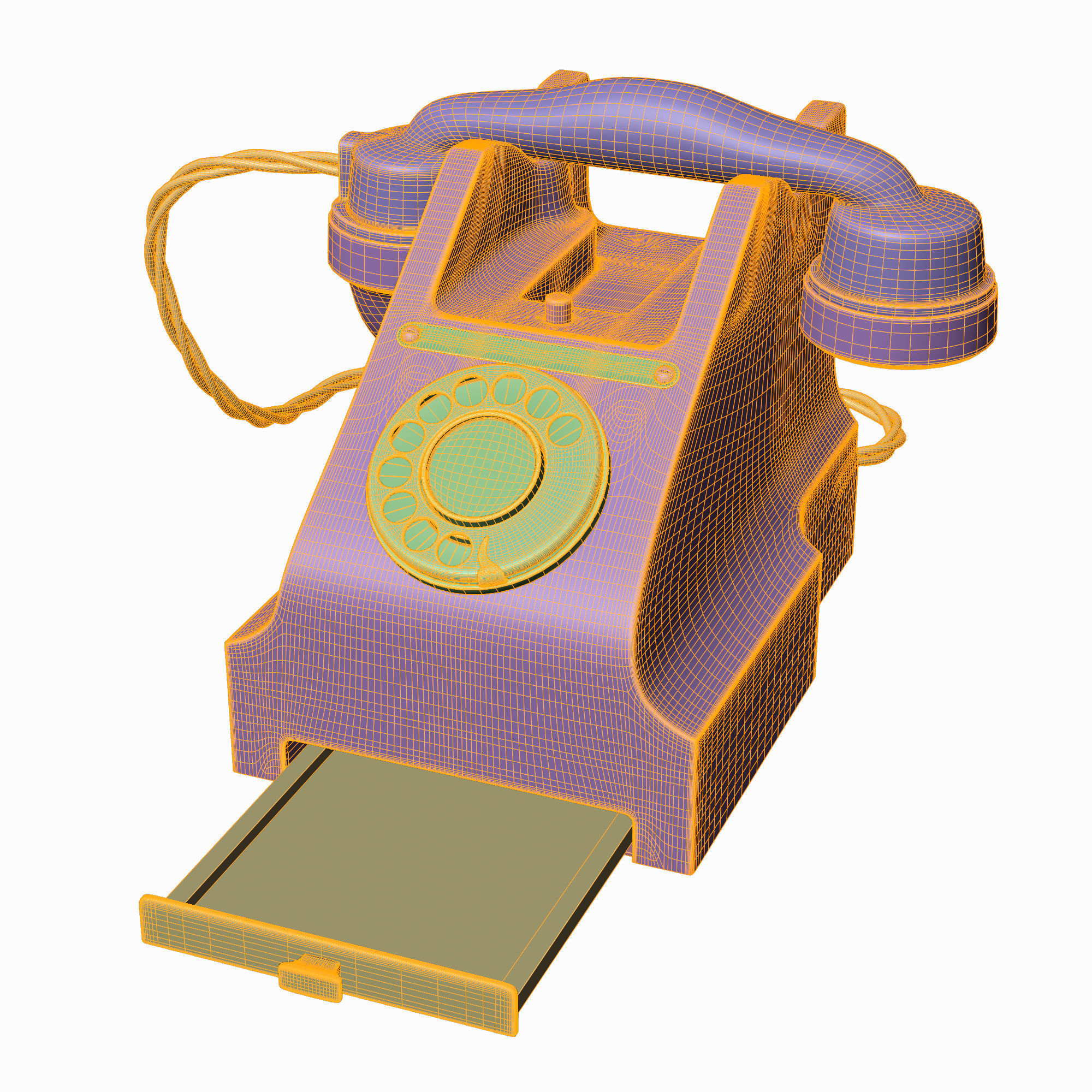 Red Telephone GPO 312L with drawer 3D model | CGTrader