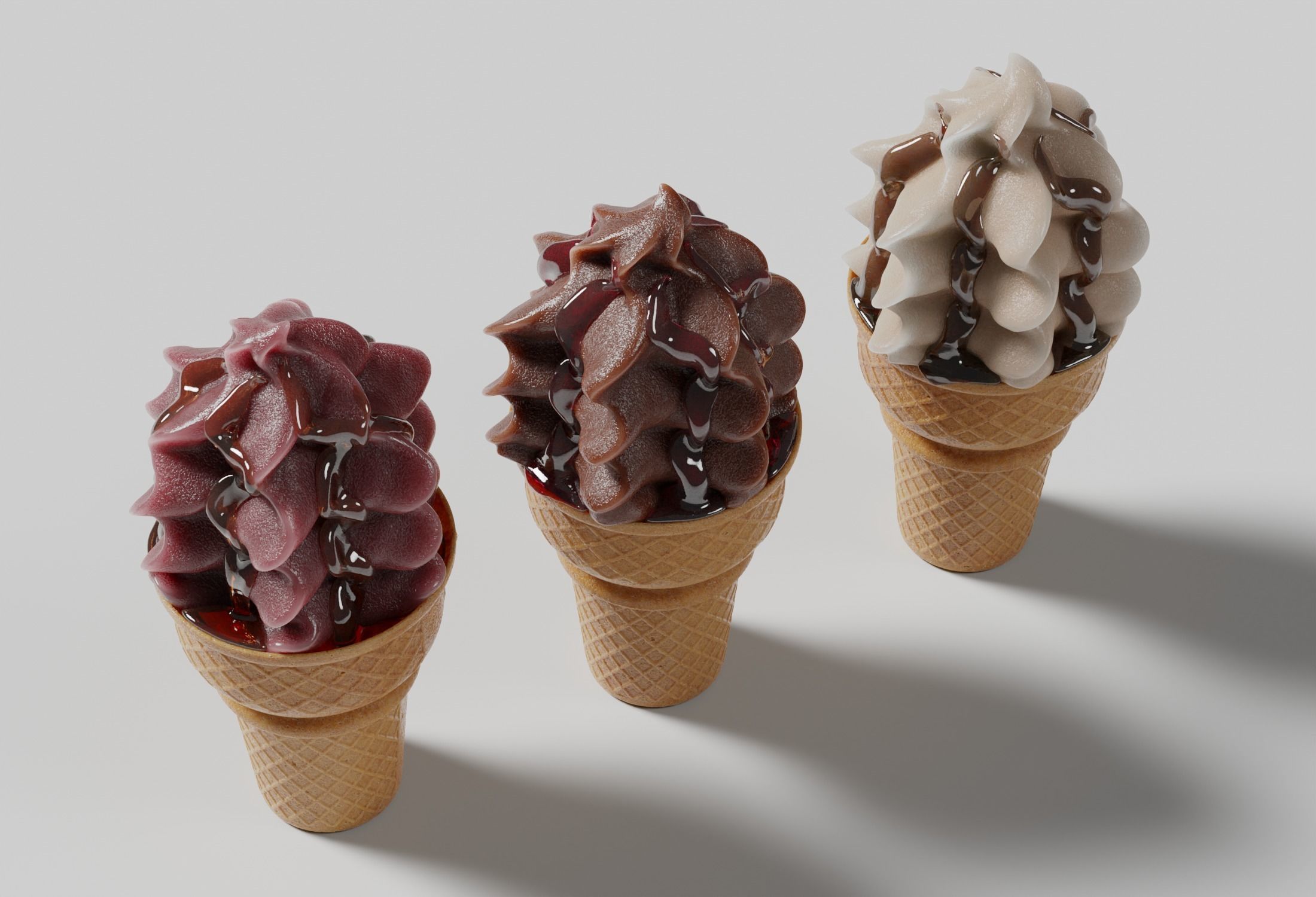 Ice Cream Cone Sundae Syrup 3D model | CGTrader