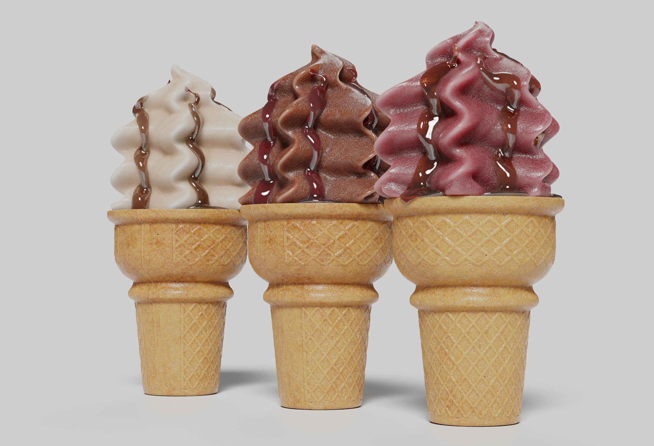 Ice Cream Cone Sundae Syrup 3D model | CGTrader