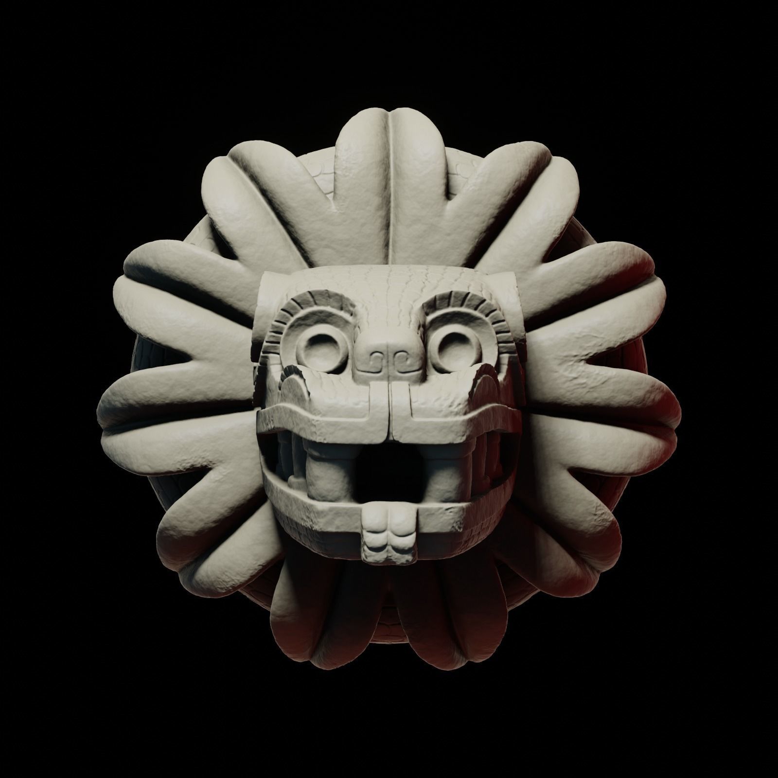 Quetzalcoatl mexican lion head 3D model 3D printable | CGTrader