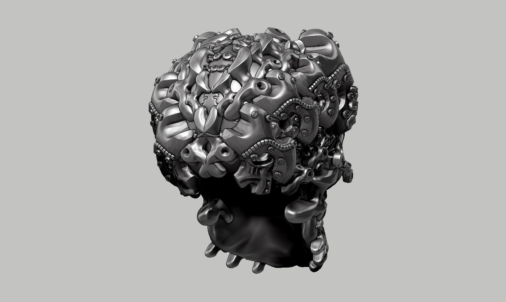 skull robot head a49 3D model 3D printable | CGTrader