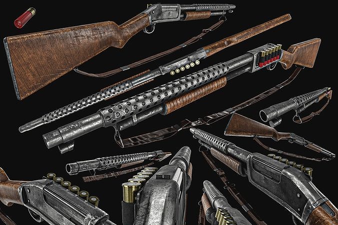 3D model Japanese Shotgun VR / AR / low-poly | CGTrader