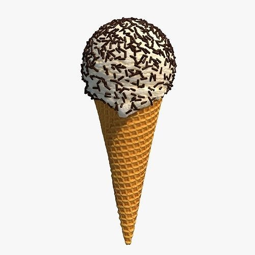 Ice Cream Cone With Toppings v2 3D model | CGTrader