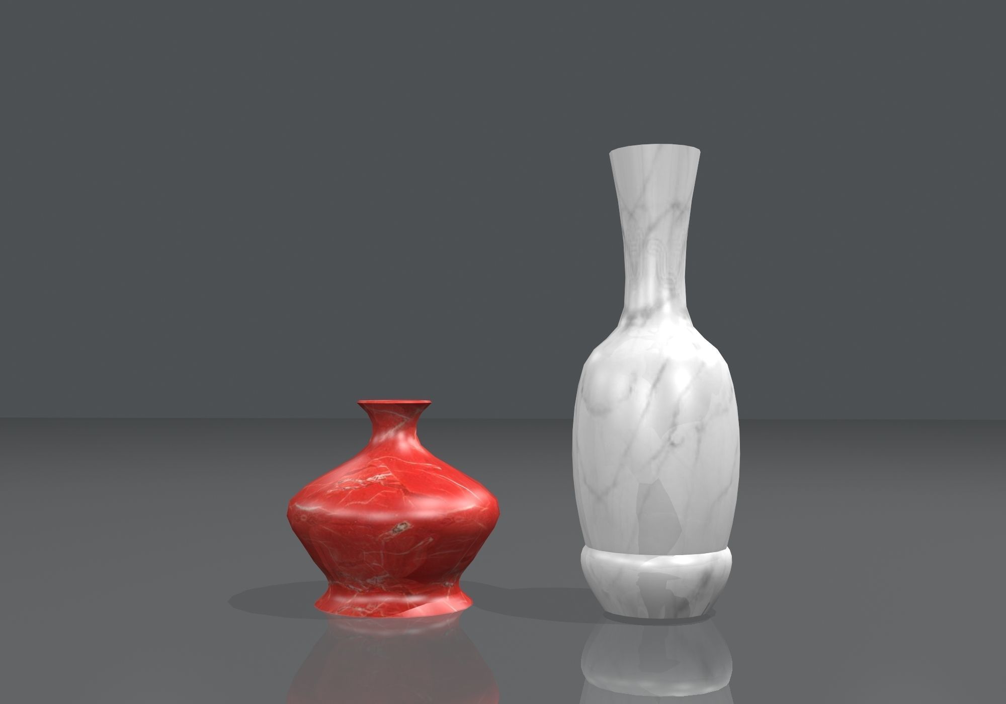 3D model WHITE RED MARBLE VASE VR / AR / low-poly | CGTrader