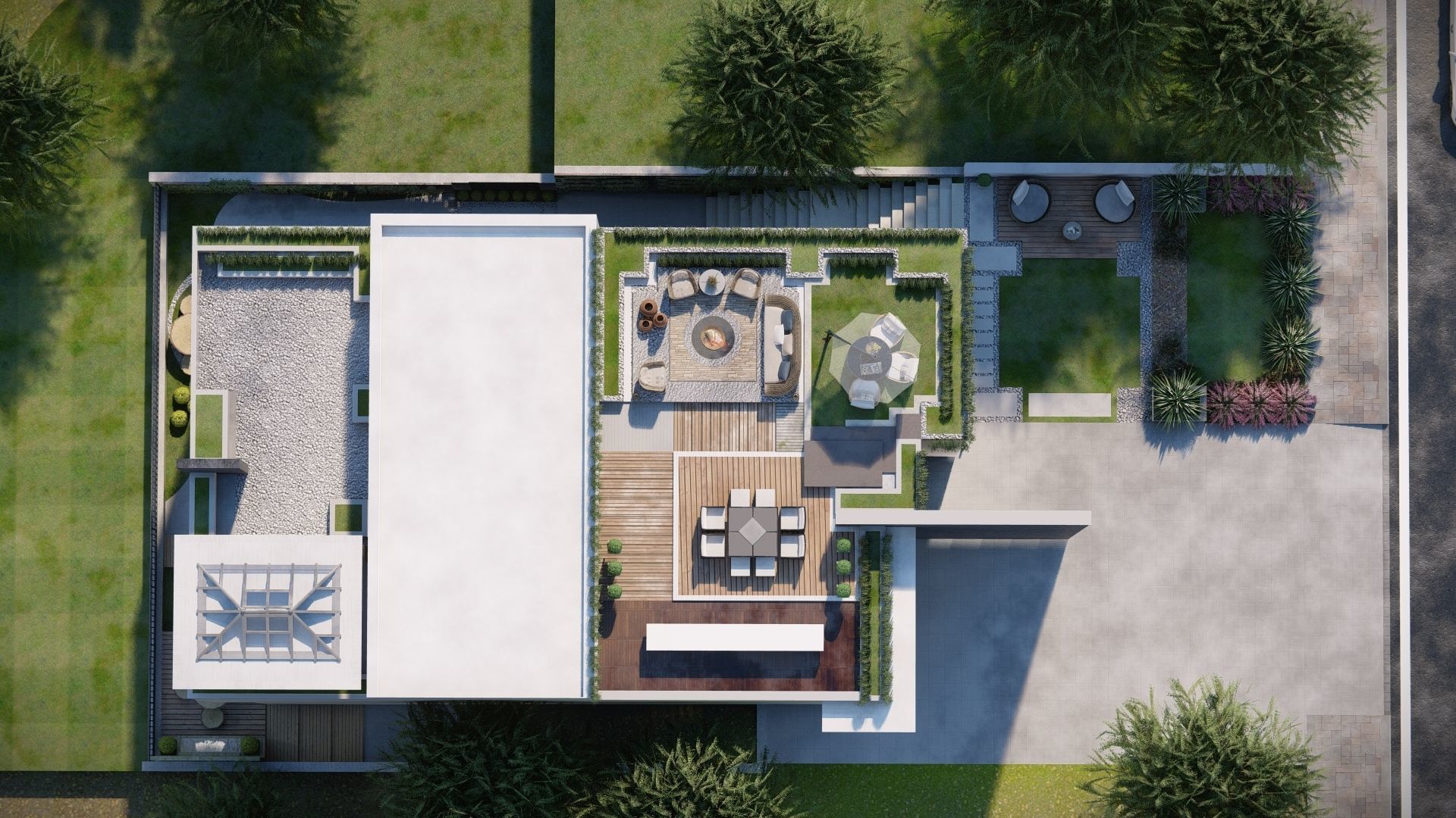 Roof top landscape design with conservatory 3d model 3D model | CGTrader