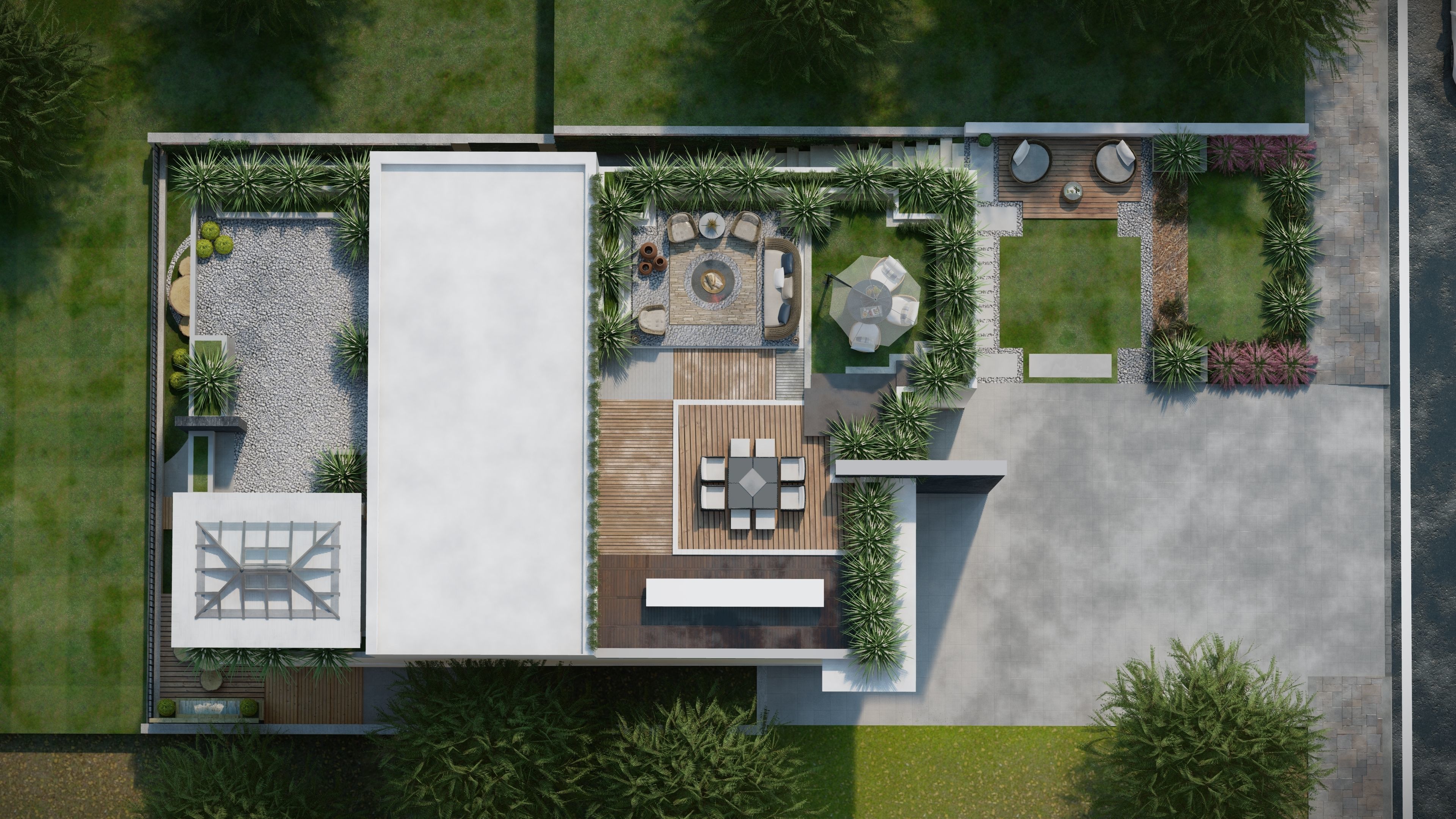 Roof top landscape design with conservatory 3d model 3D model | CGTrader