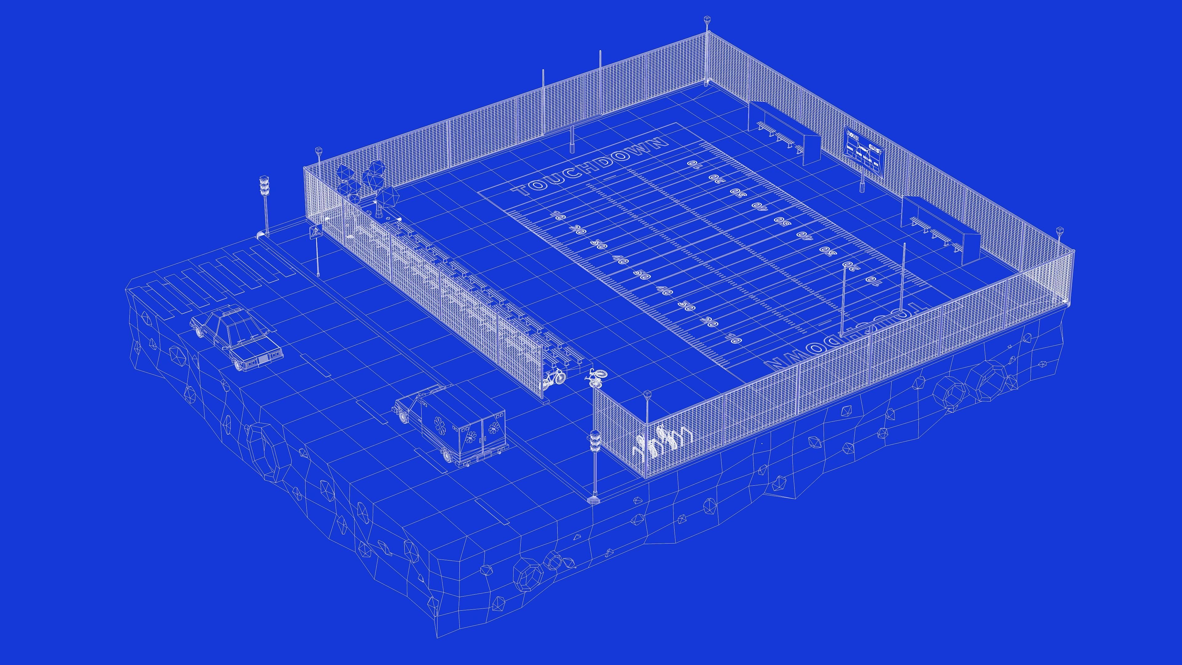 American Football Field 3D model | CGTrader
