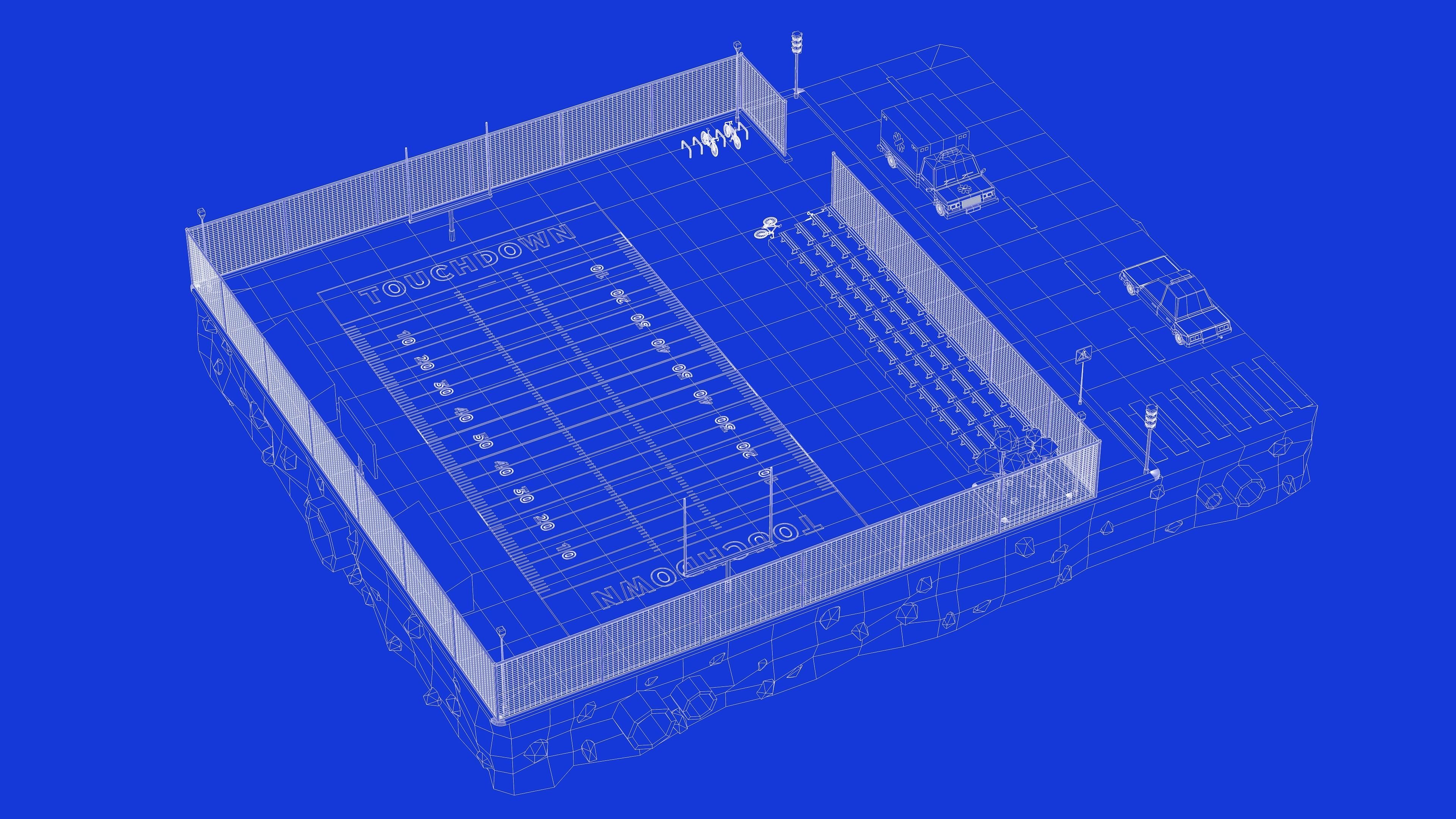 American Football Field 3D model | CGTrader