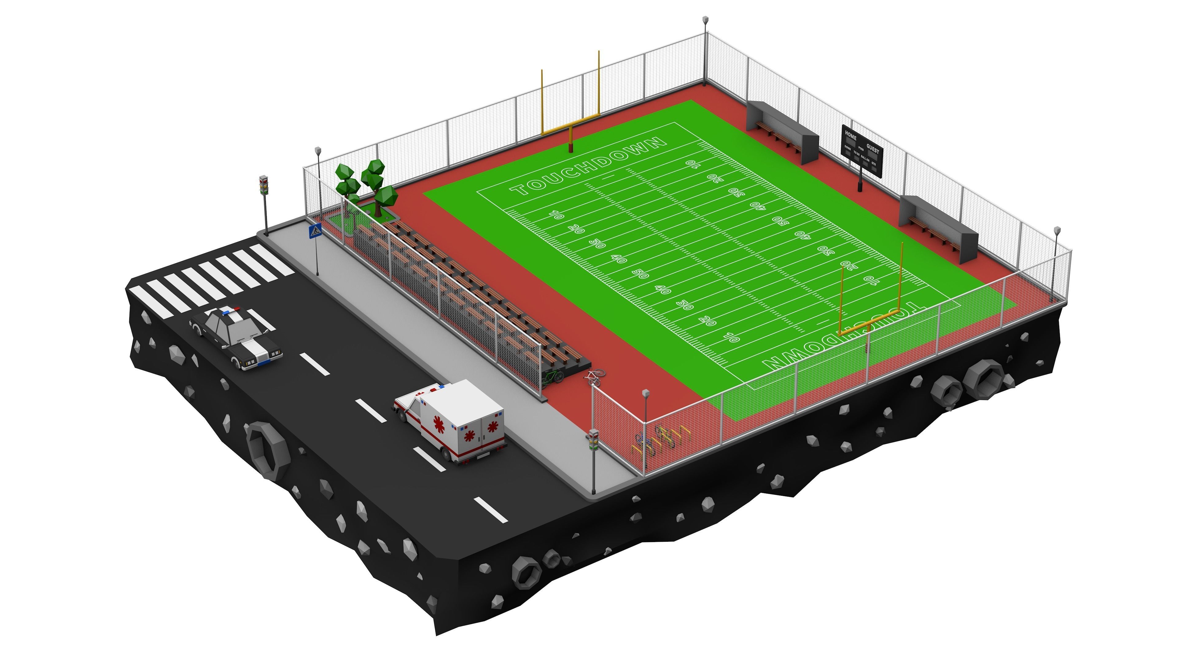 American Football Field 3D model | CGTrader