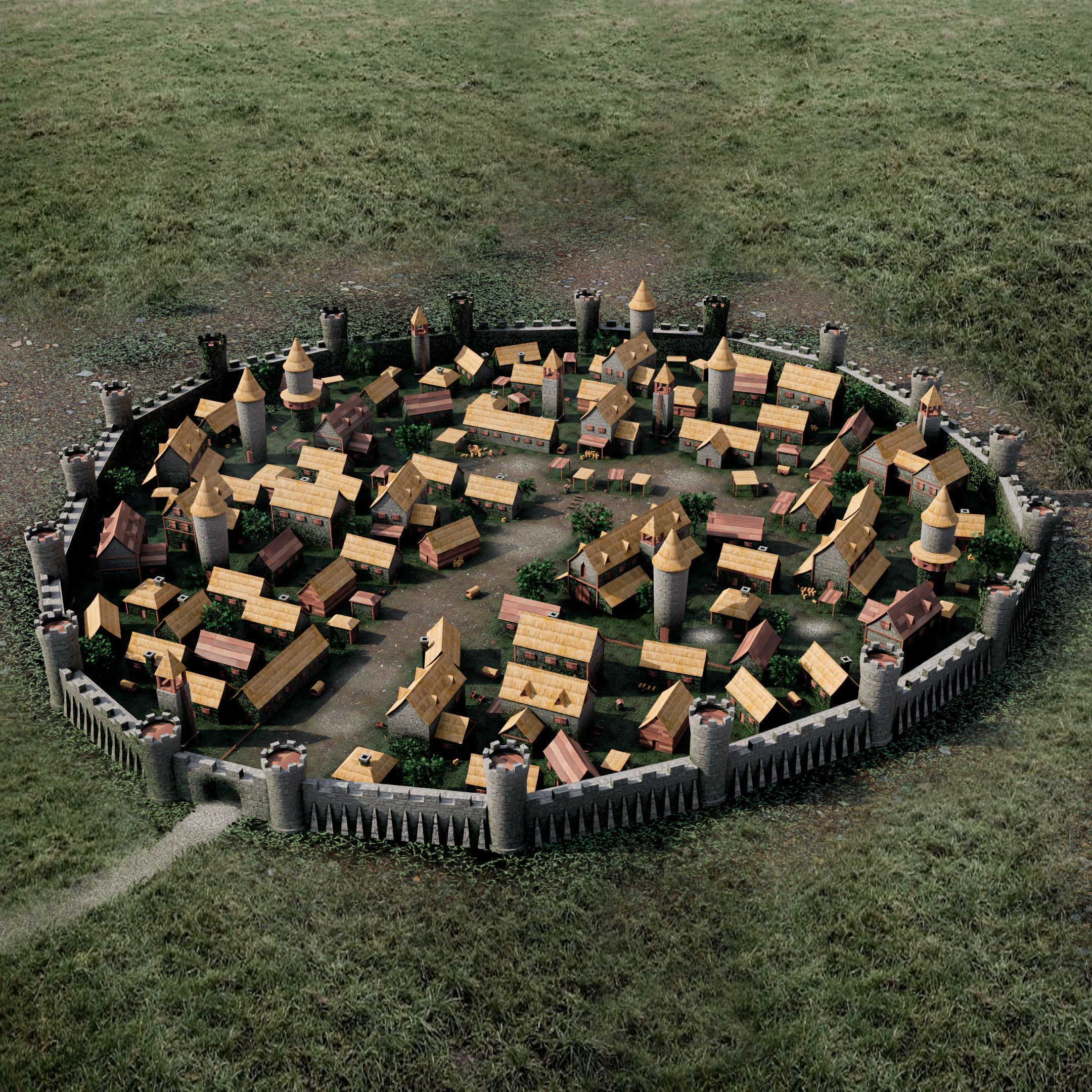 3D model Medieval City Pack VR / AR / low-poly | CGTrader