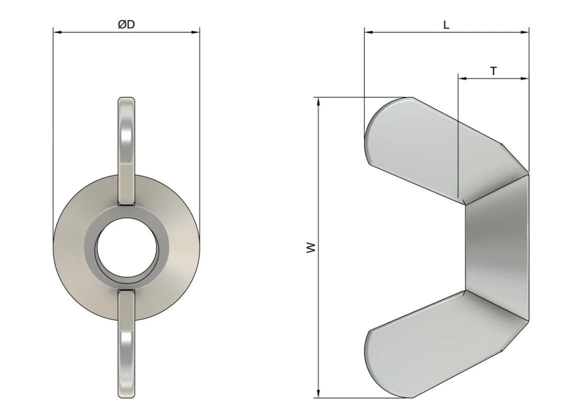 M3 Wing Nuts 3D model 3D printable | CGTrader