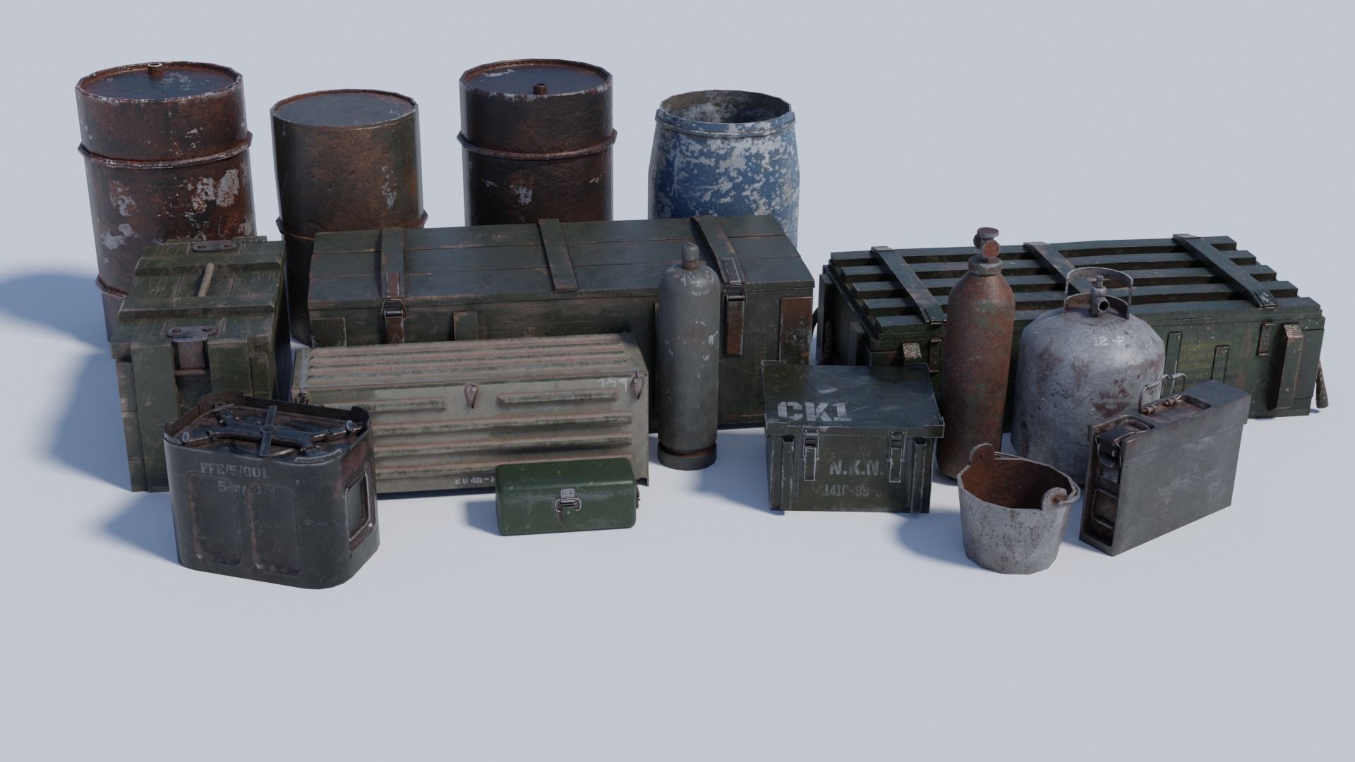 3D model Army and Industrial Prop Pack VR / AR / low-poly | CGTrader
