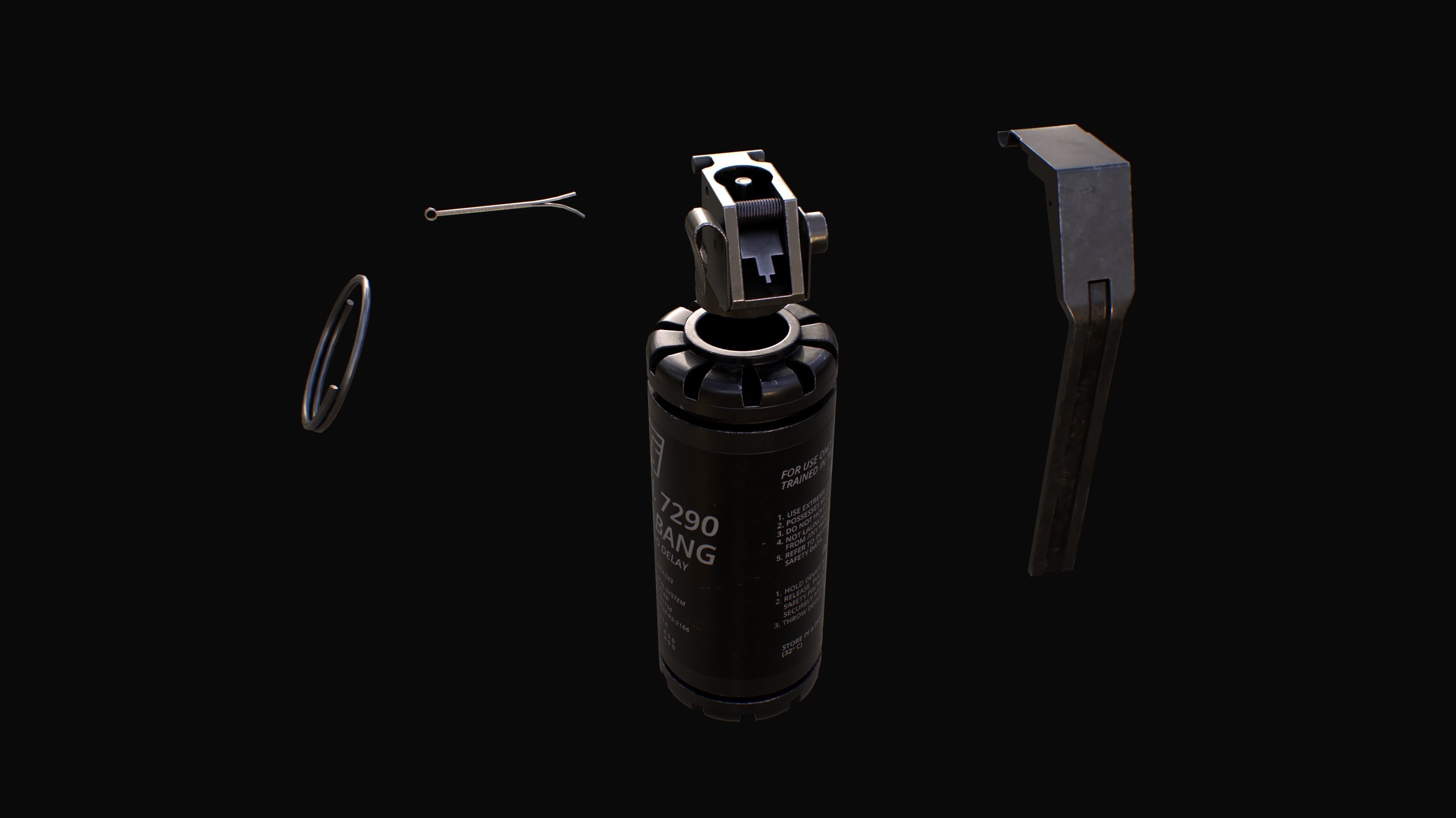 3D model CTS model 7290 Flash Bang Grenade VR / AR / low-poly | CGTrader