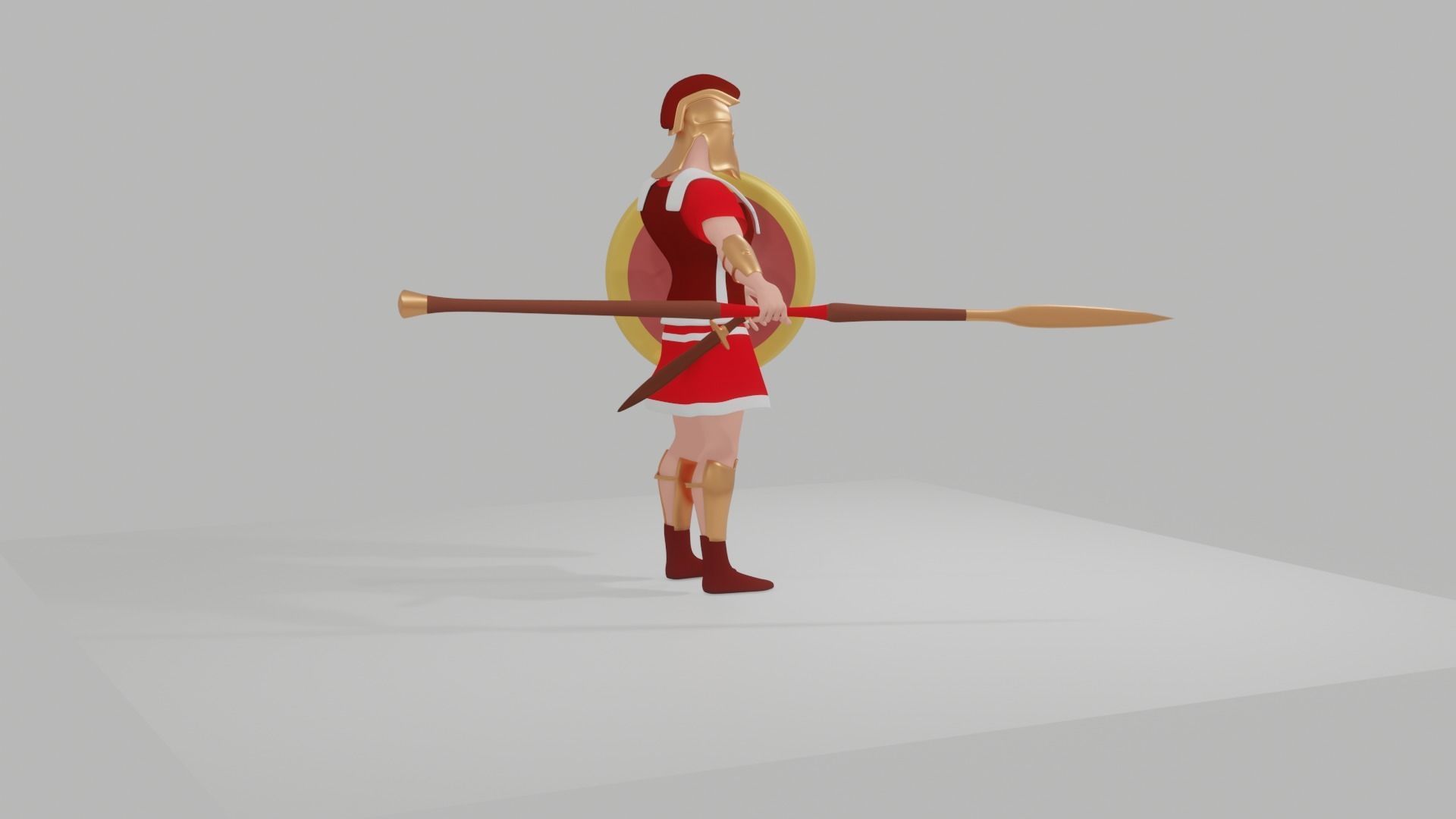 3D model Greek Hoplite Rigged Animated VR / AR / low-poly | CGTrader