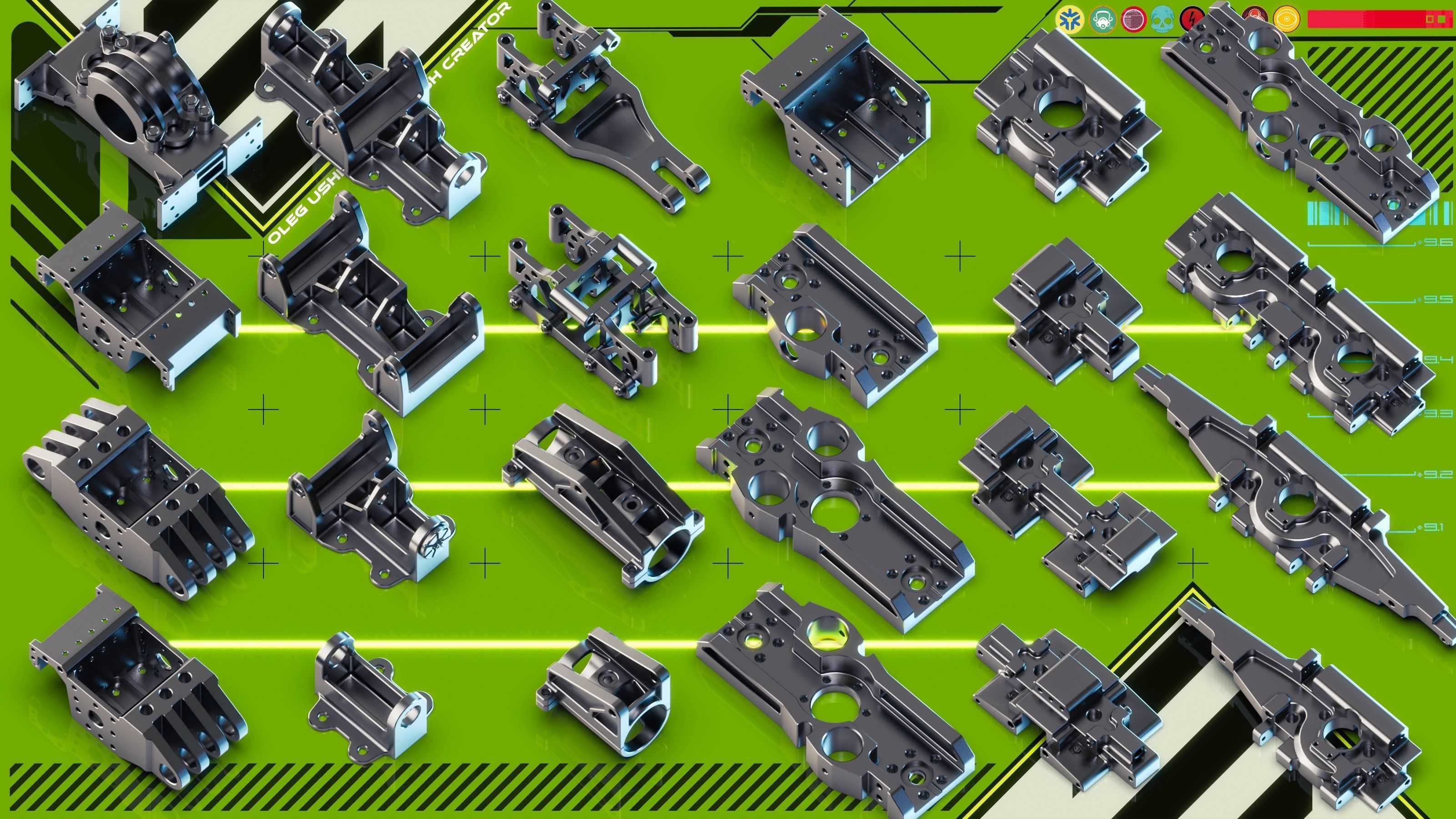 Sci-Fi Hard Surface Mechanical KITBASH 405 DETAILS 3D model | CGTrader