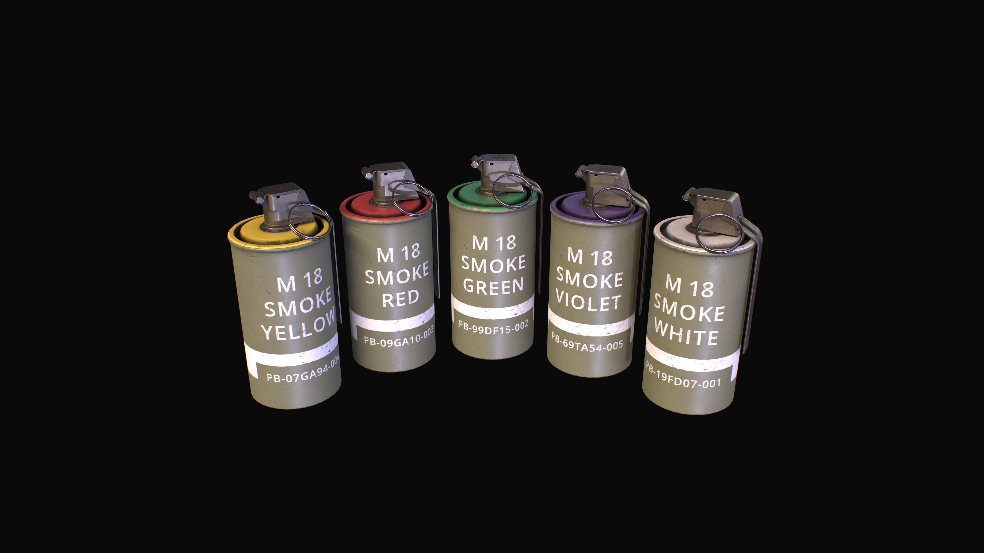 3D model M18 Colored Smoke Grenade VR / AR / low-poly | CGTrader