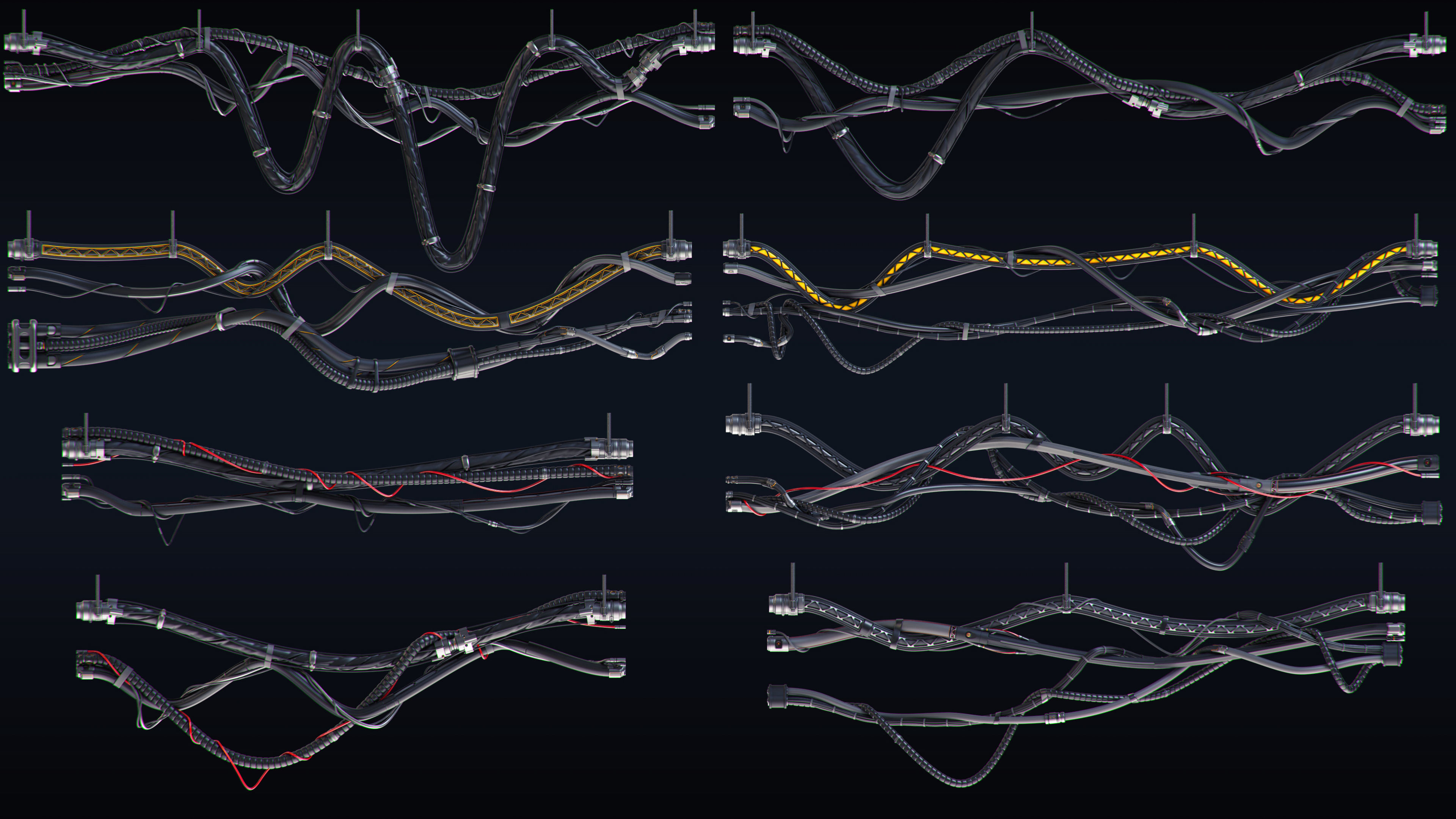 Cables and Wires set 3D model | CGTrader