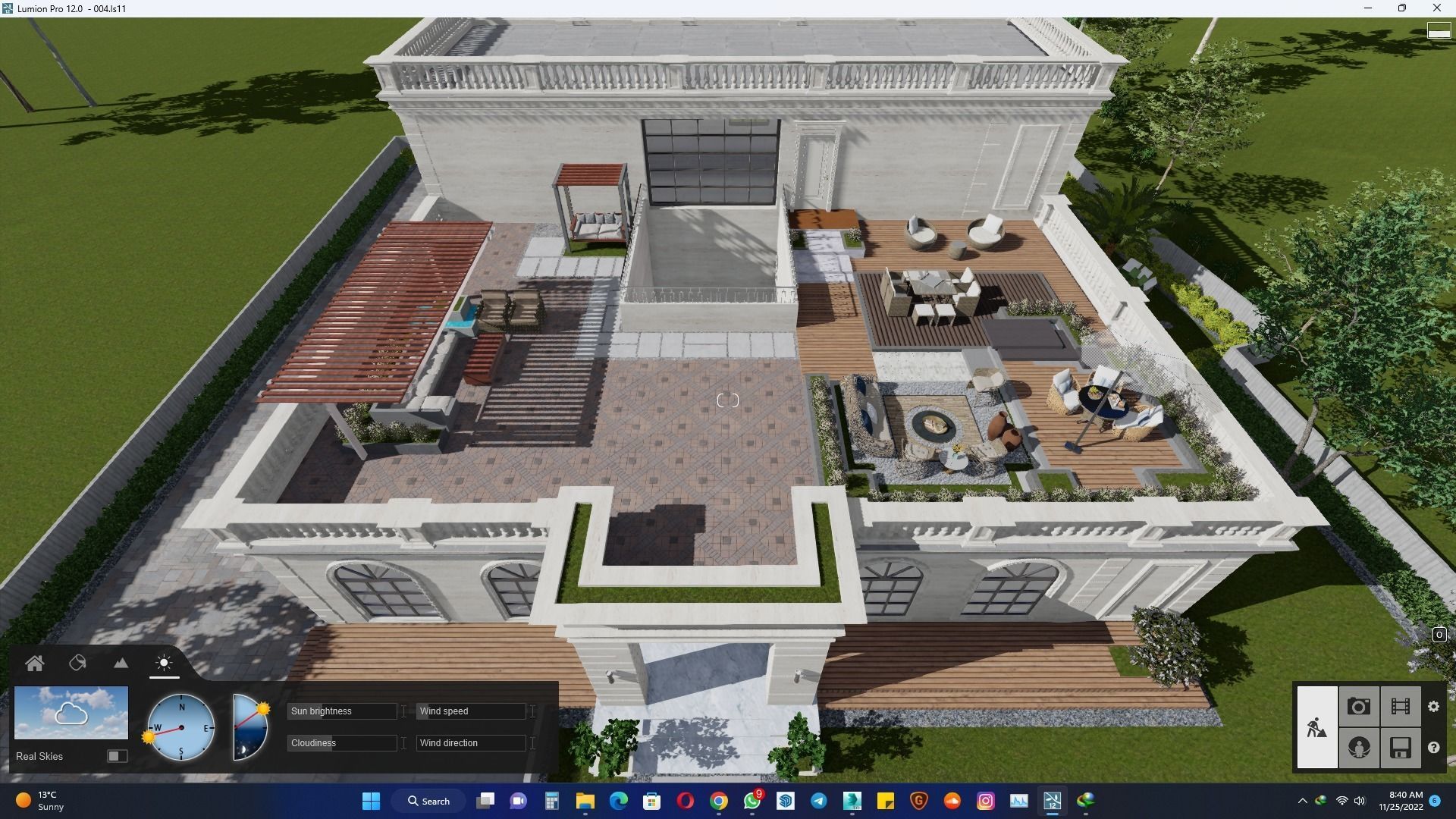 Neoclassical House design with roof top landscape 3D model | CGTrader