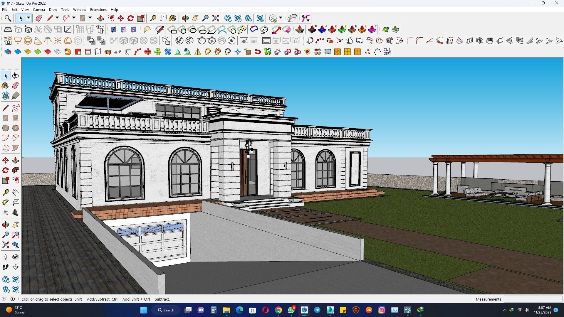 Neoclassical House design with roof top landscape 3D model | CGTrader