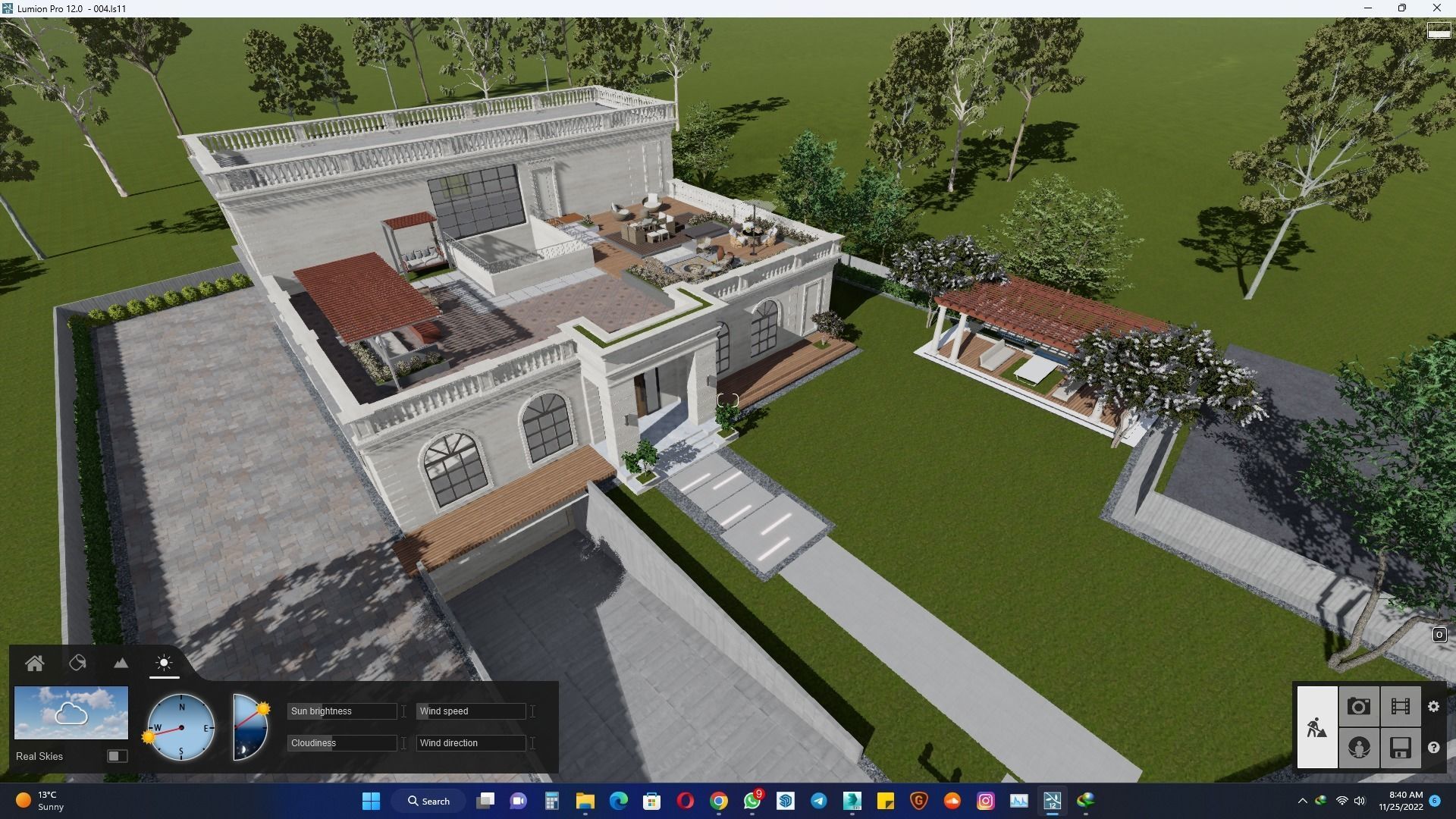 Neoclassical House design with roof top landscape 3D model | CGTrader
