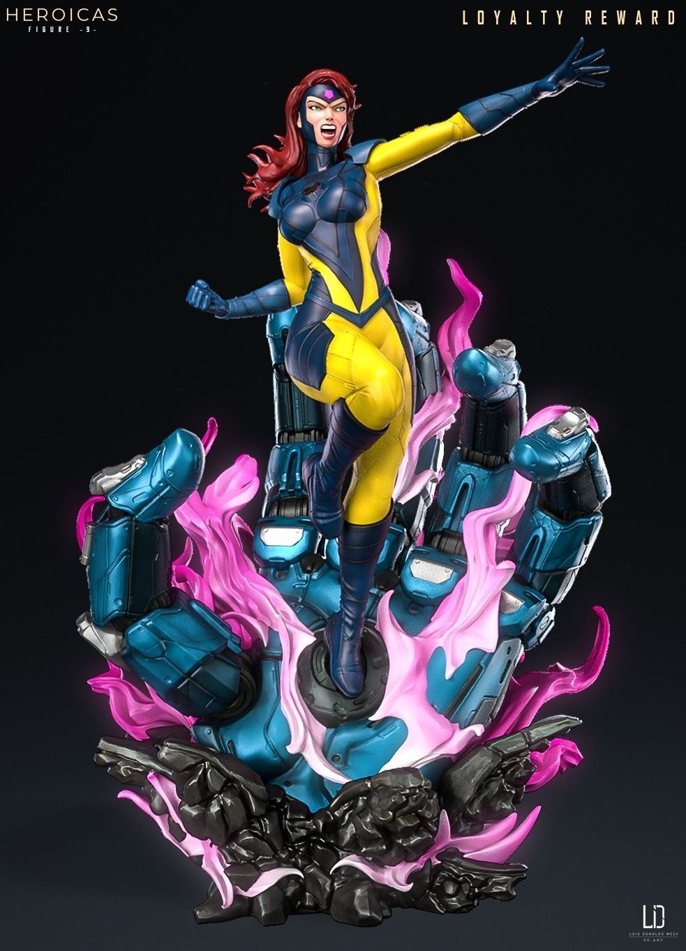 Heroicas - Figure 9 - D1 - Jean Grey - 3D model 3D printable | CGTrader