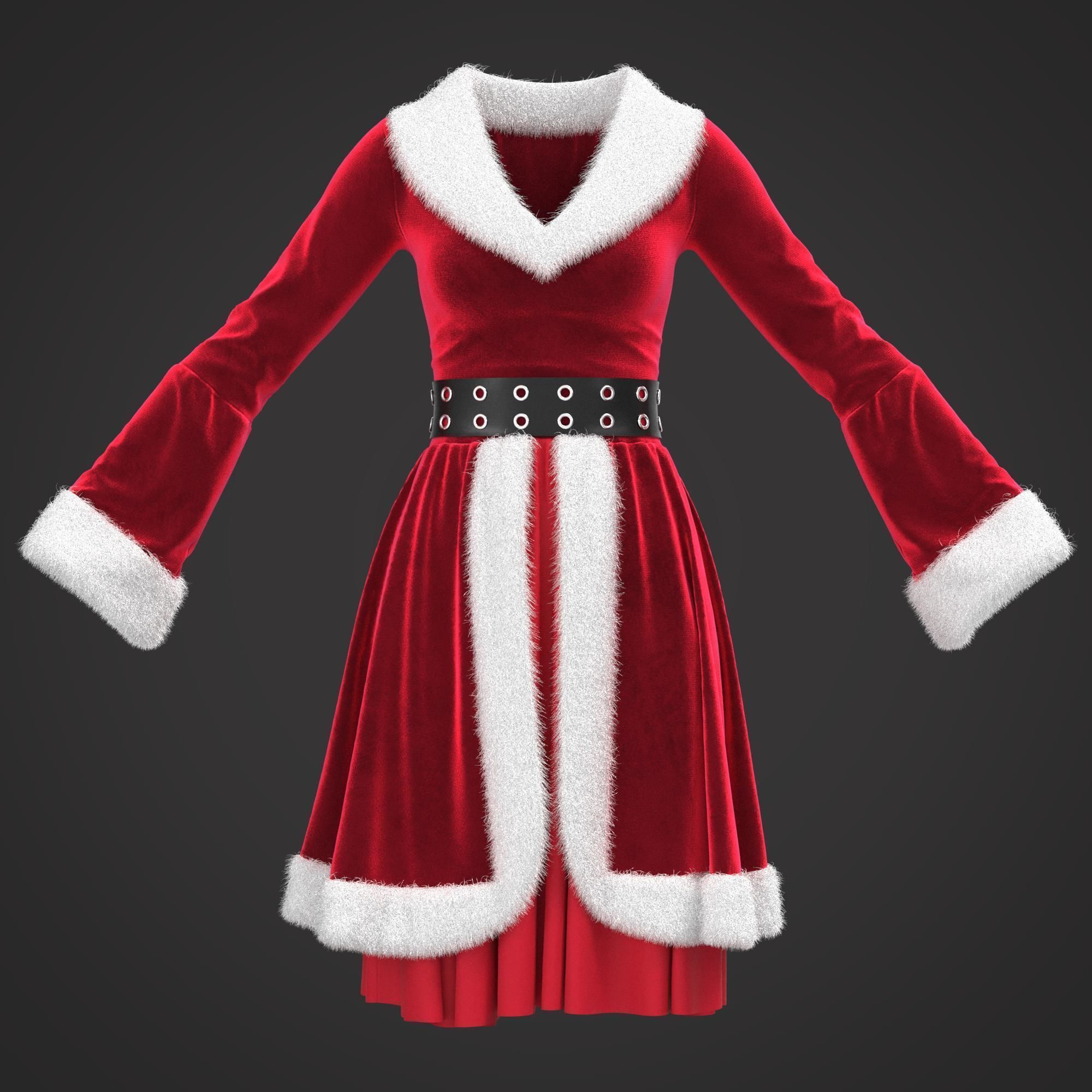 2women christmas clothing 3D model | CGTrader