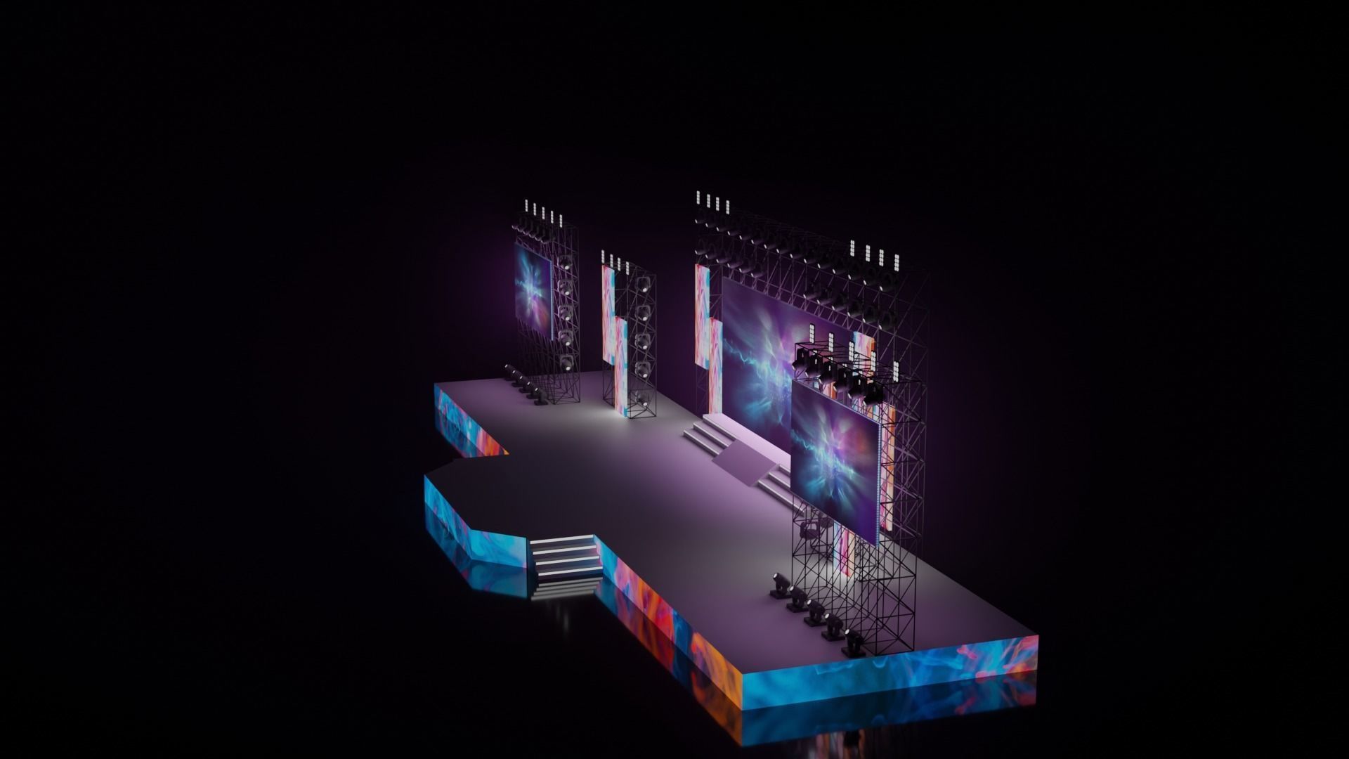Concert stage 3D 3D model | CGTrader