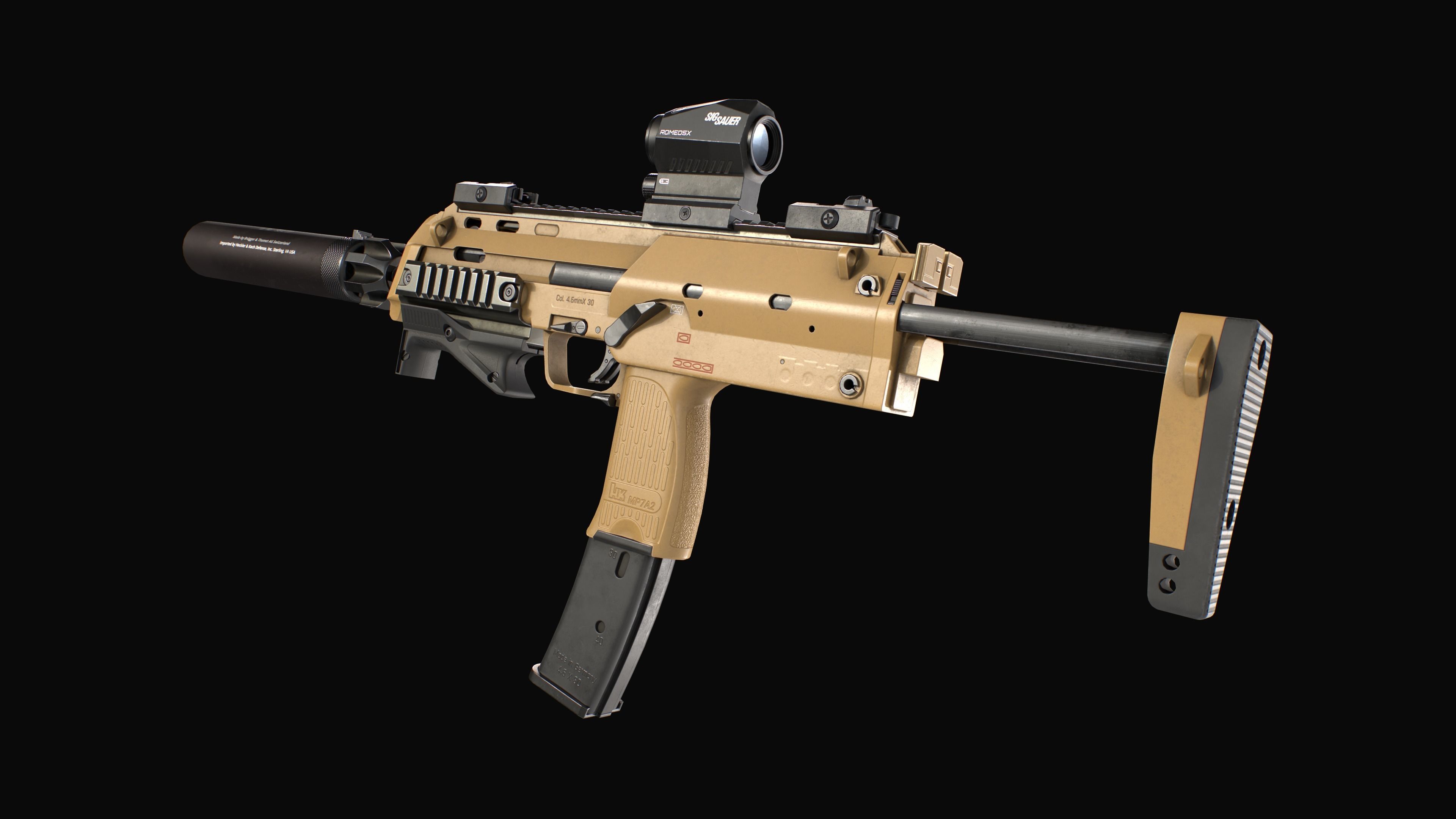 3D model Tactical Modular Tactical SMG HK MP7A2 VR / AR / low-poly ...