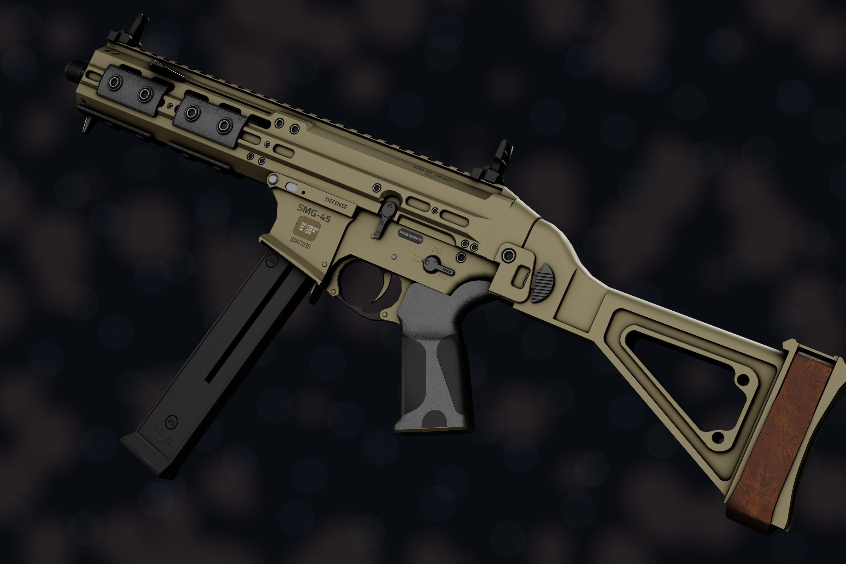 3D model Weapon NZ SMG-45 VR / AR / low-poly | CGTrader