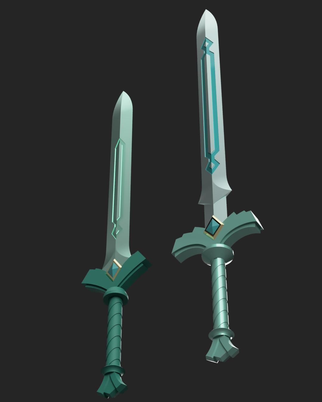 Legend of Zelda Skyward Sword - Goddess Sword and Longsword 3D model 3D ...