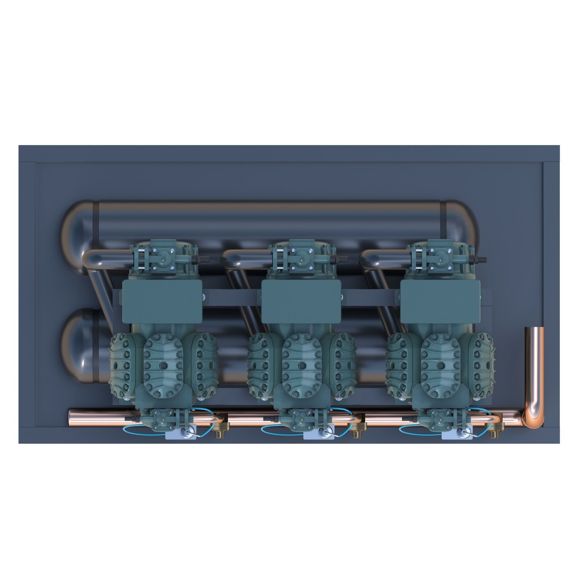 Multicompressor industrial refrigeration units 3D model | CGTrader