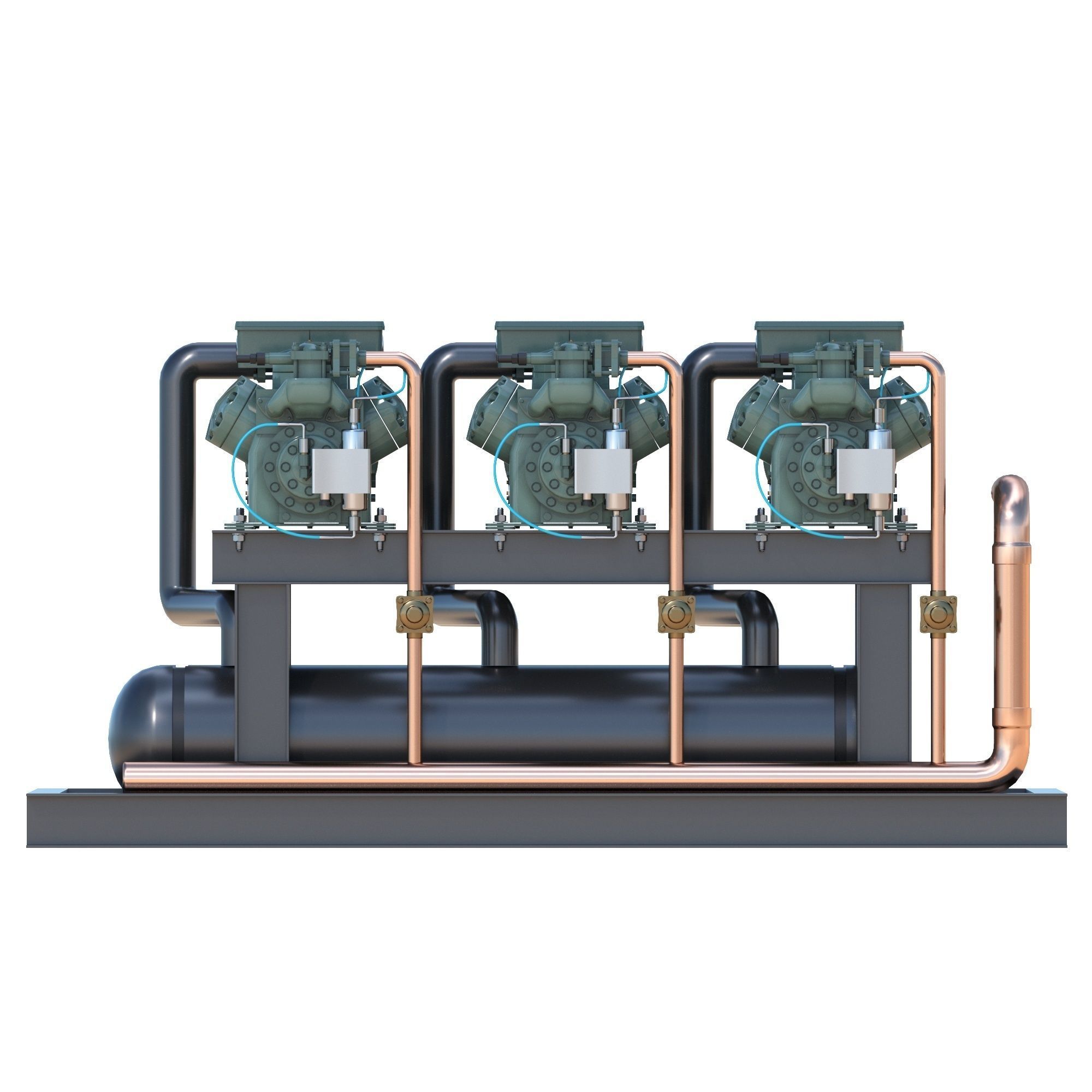 Multicompressor industrial refrigeration units 3D model | CGTrader
