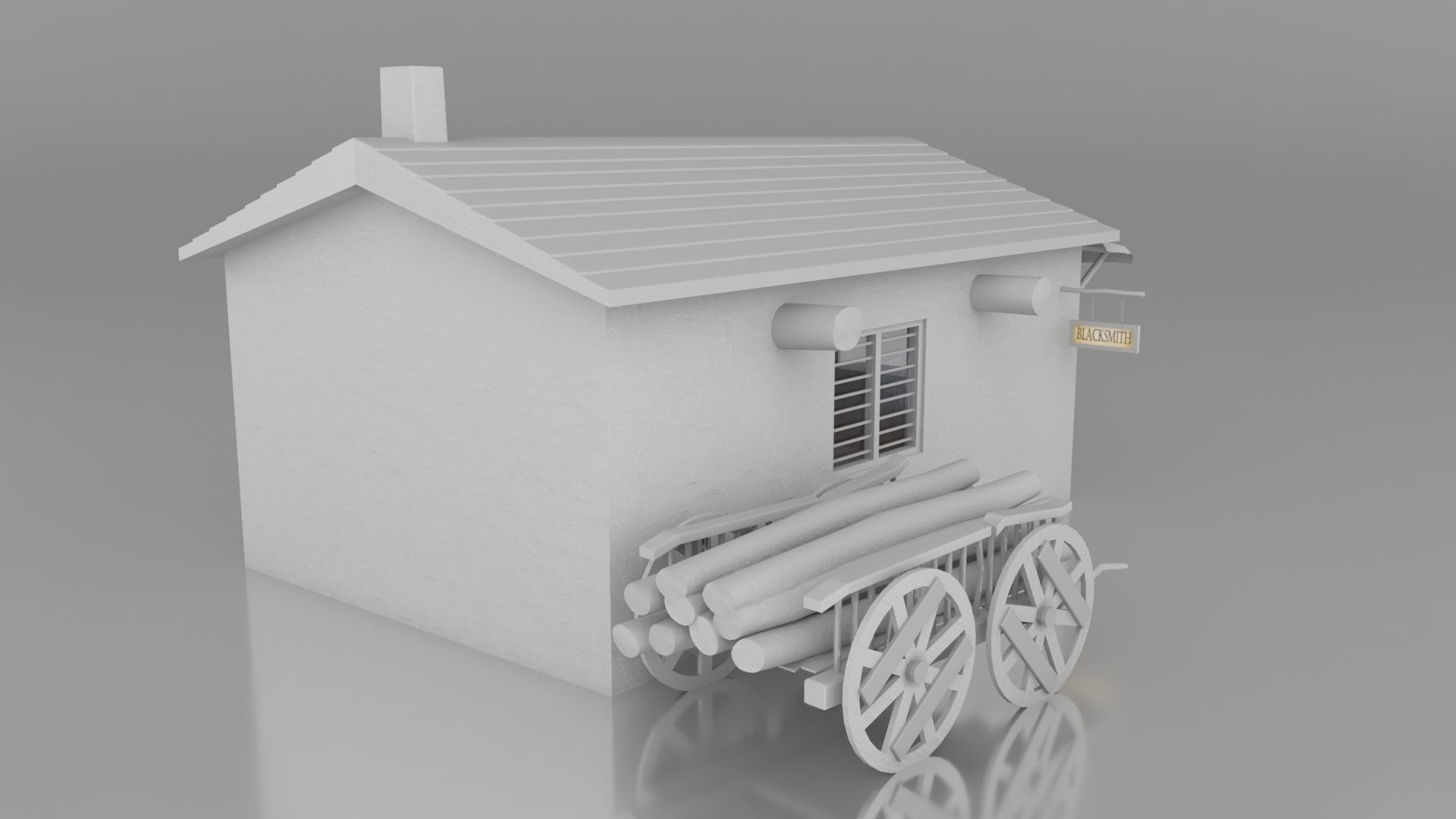 3D model Medieval Blacksmith Shop VR / AR / low-poly | CGTrader