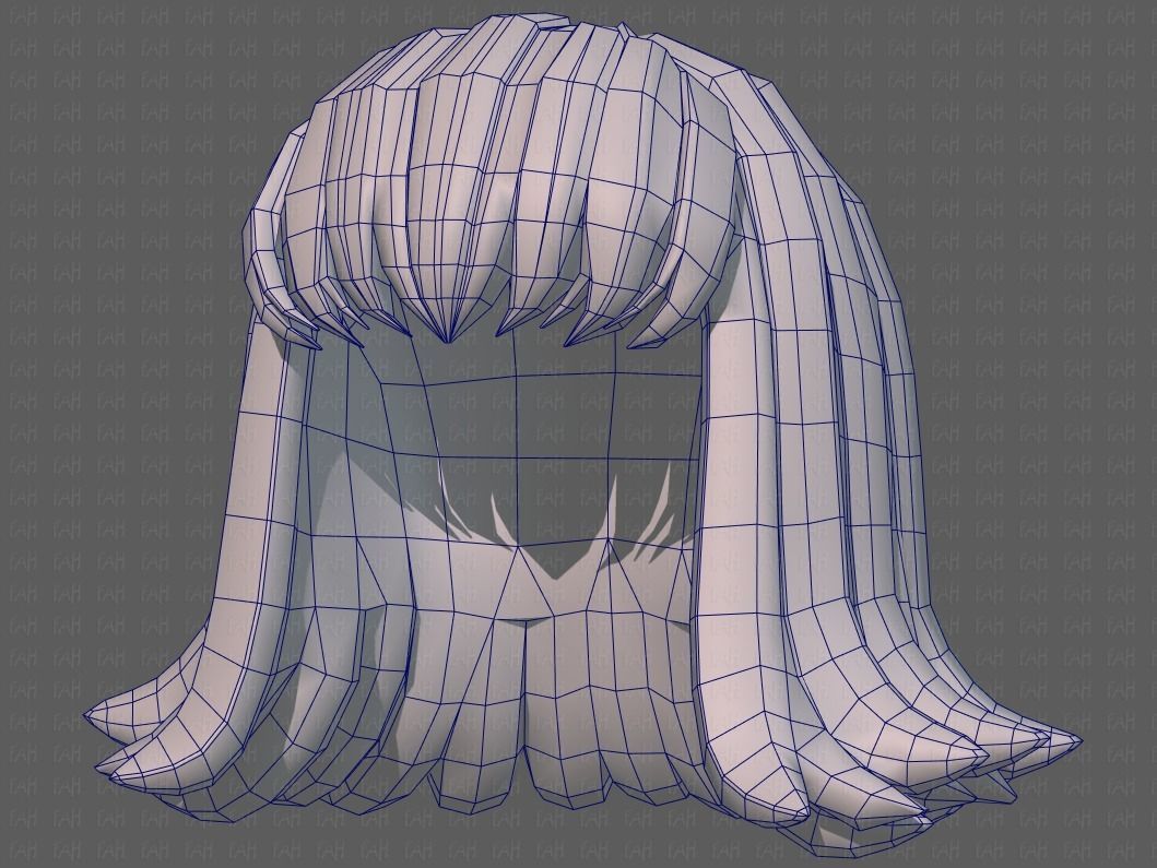 3D model Base Hair for girl V47 VR / AR / low-poly | CGTrader