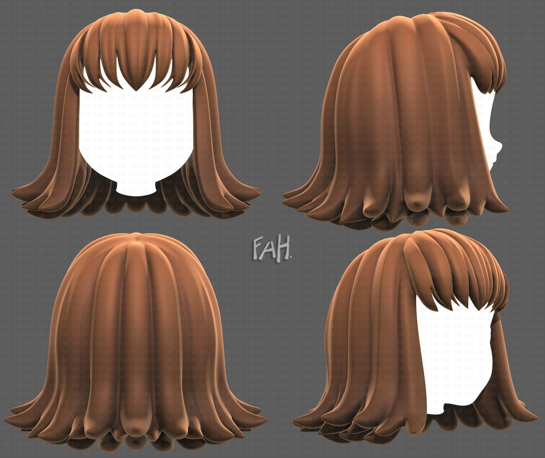 3D model Base Hair for girl V47 VR / AR / low-poly | CGTrader