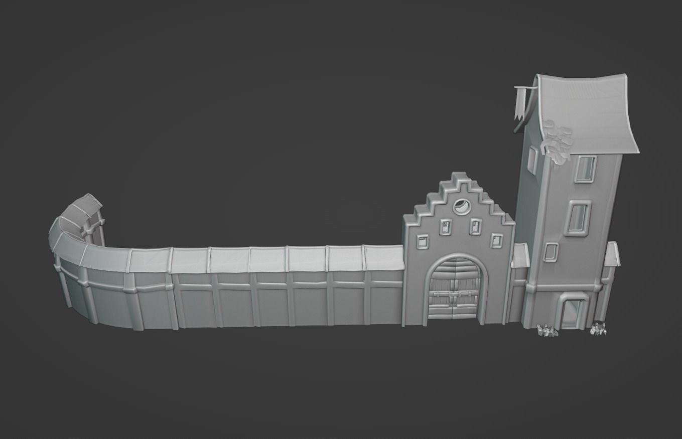 Medieval Stronghold Low-poly 3D model free VR / AR / low-poly 3D model ...