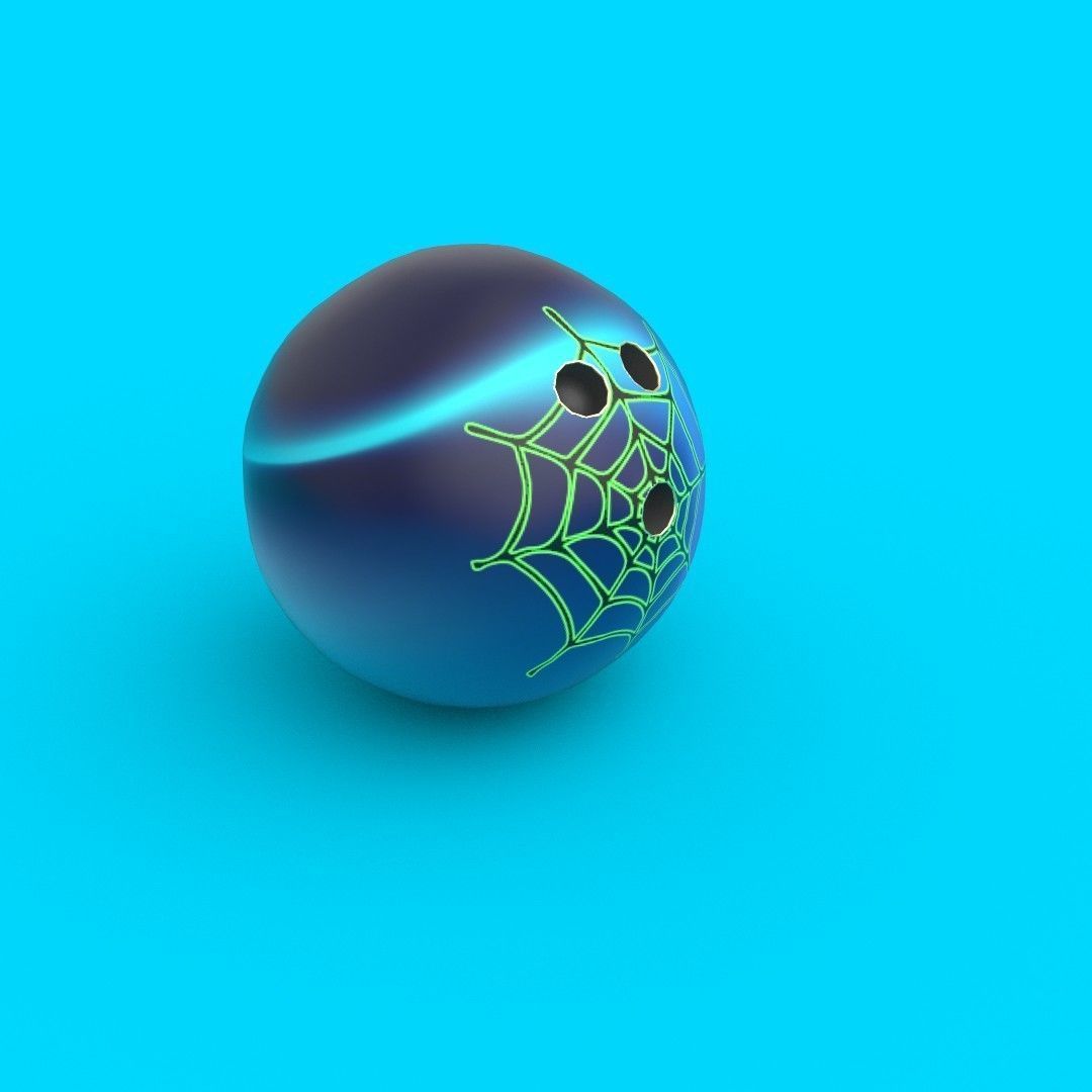 3D model Bowling Ball with Spider Web VR / AR / low-poly | CGTrader