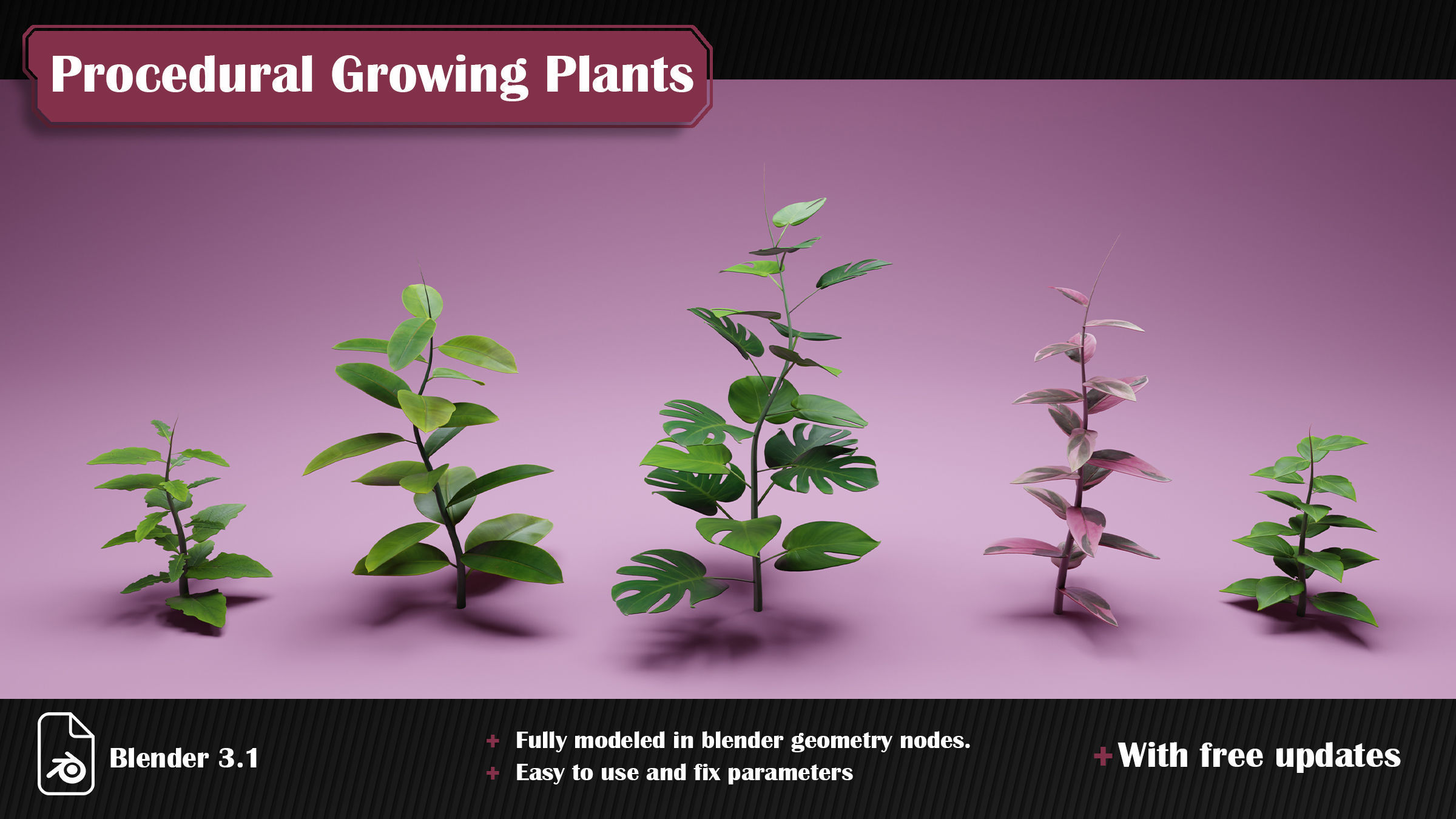 Procedural Growing Plants 3D model animated | CGTrader