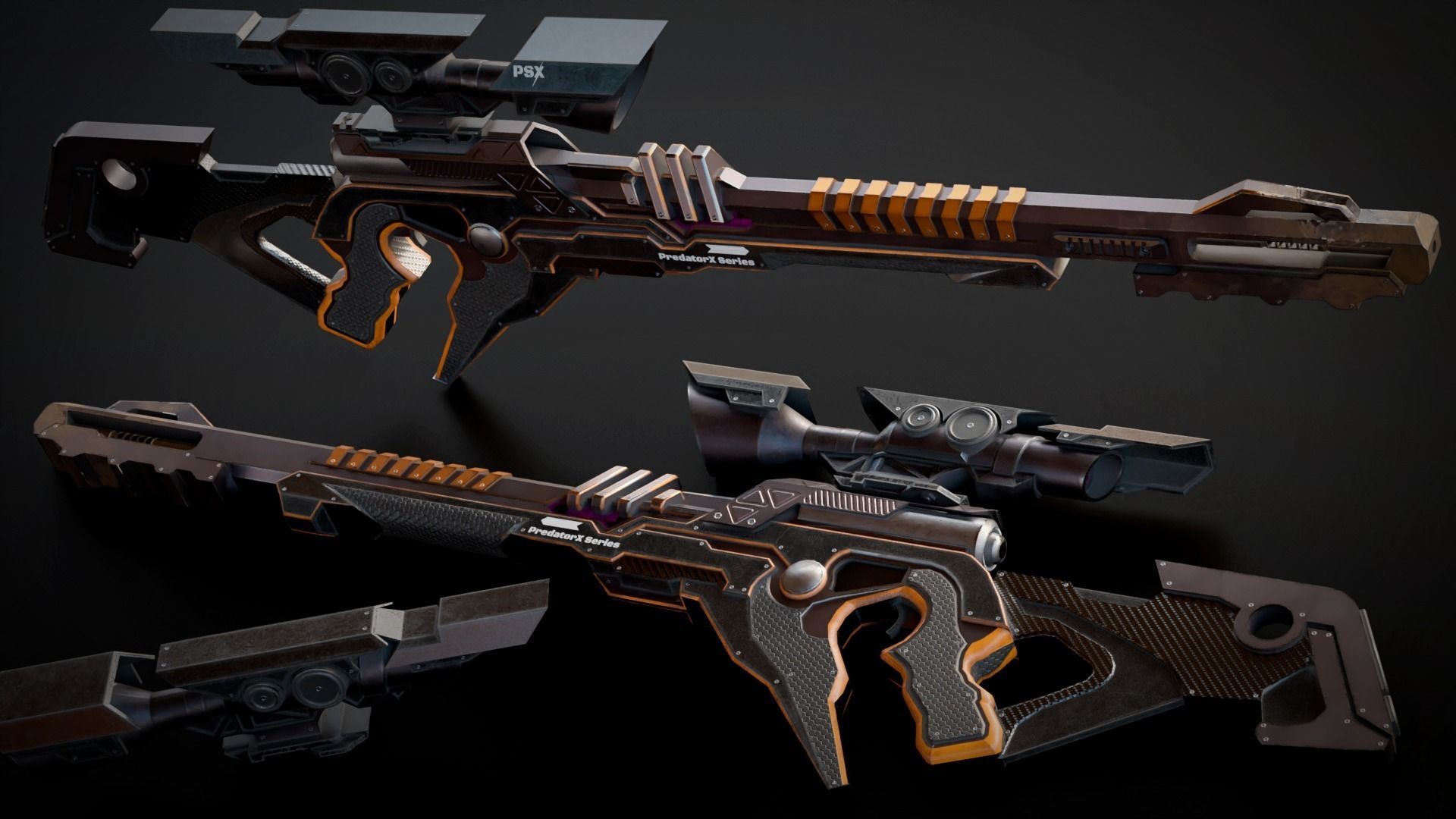 3D model Stylized Sci-Fi Assault Laser Rifle VR / AR / low-poly | CGTrader