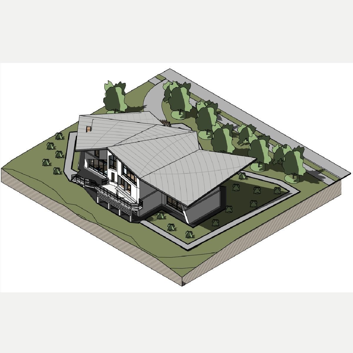 Boring House - Revit 3D model | CGTrader
