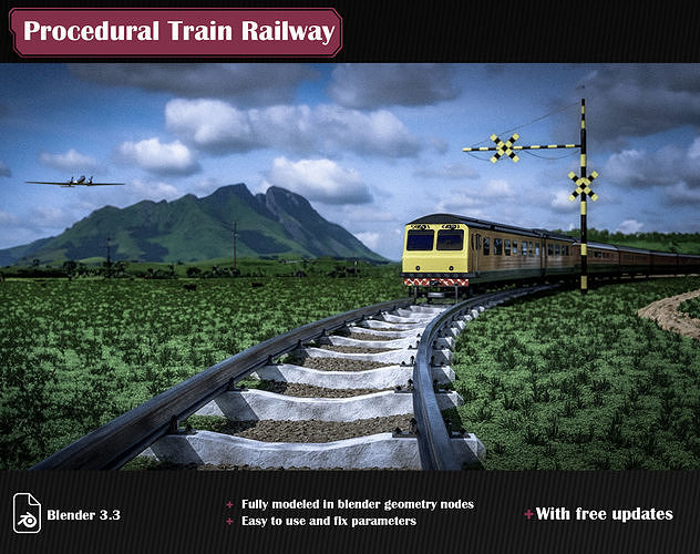 Procedural Train Railway Track 3D model | CGTrader