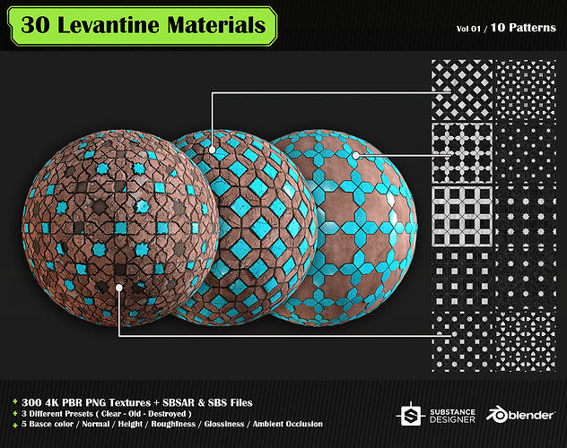 30 High quality Levantine material SBS and SBSAR files 3D model | CGTrader