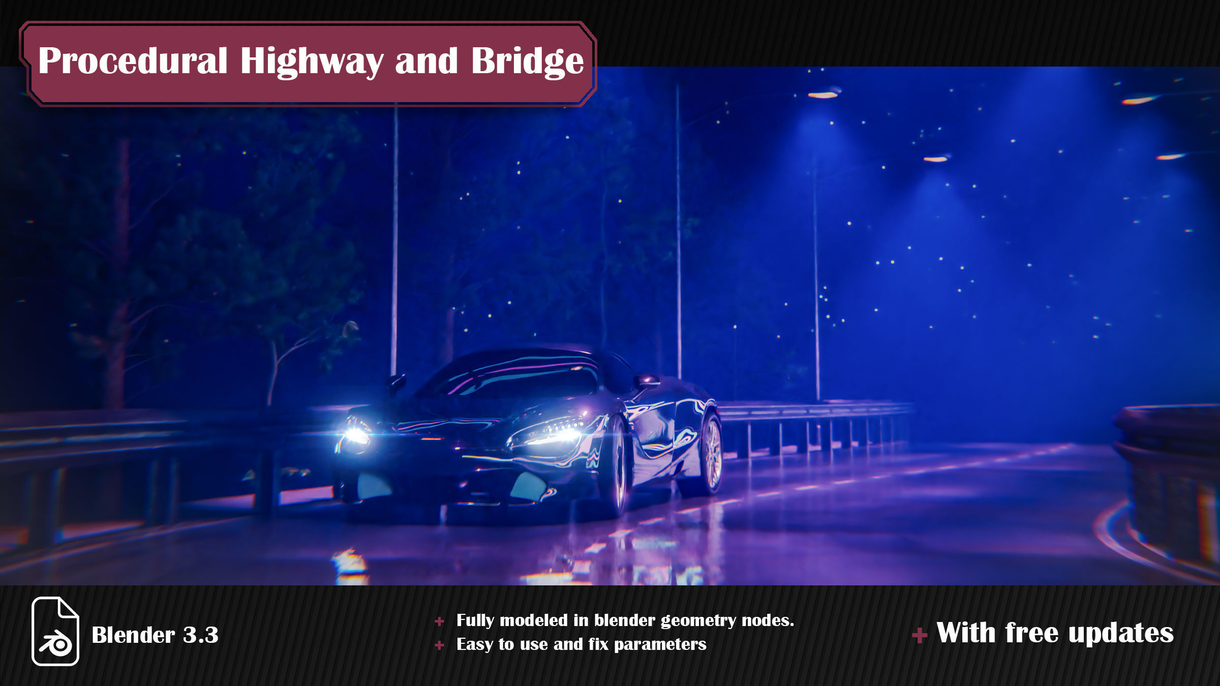 Procedural Highway and Bridge Generator 3D model | CGTrader