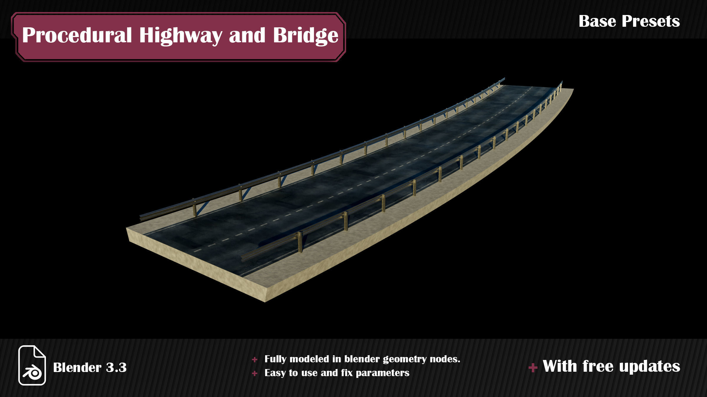 Procedural Highway and Bridge Generator 3D model | CGTrader