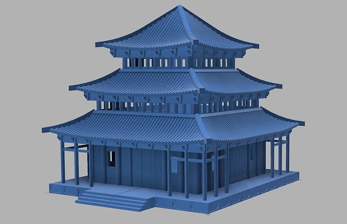 Chinese Temple 3D model 3D printable | CGTrader