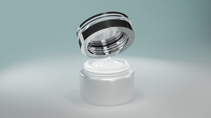 Cream jar and Cream 3D Model free 3D model | CGTrader