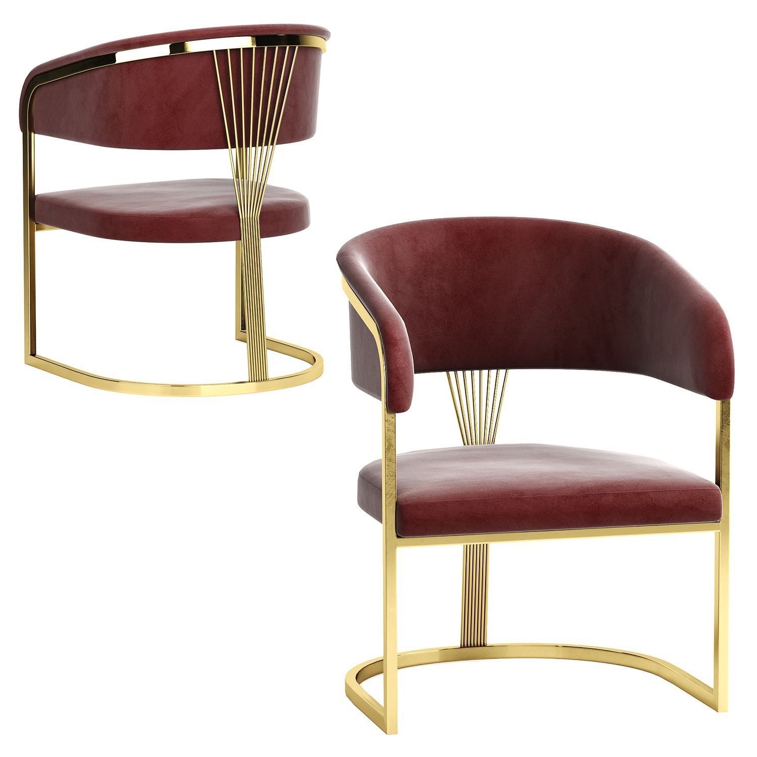 Gold premier chair 3D model | CGTrader